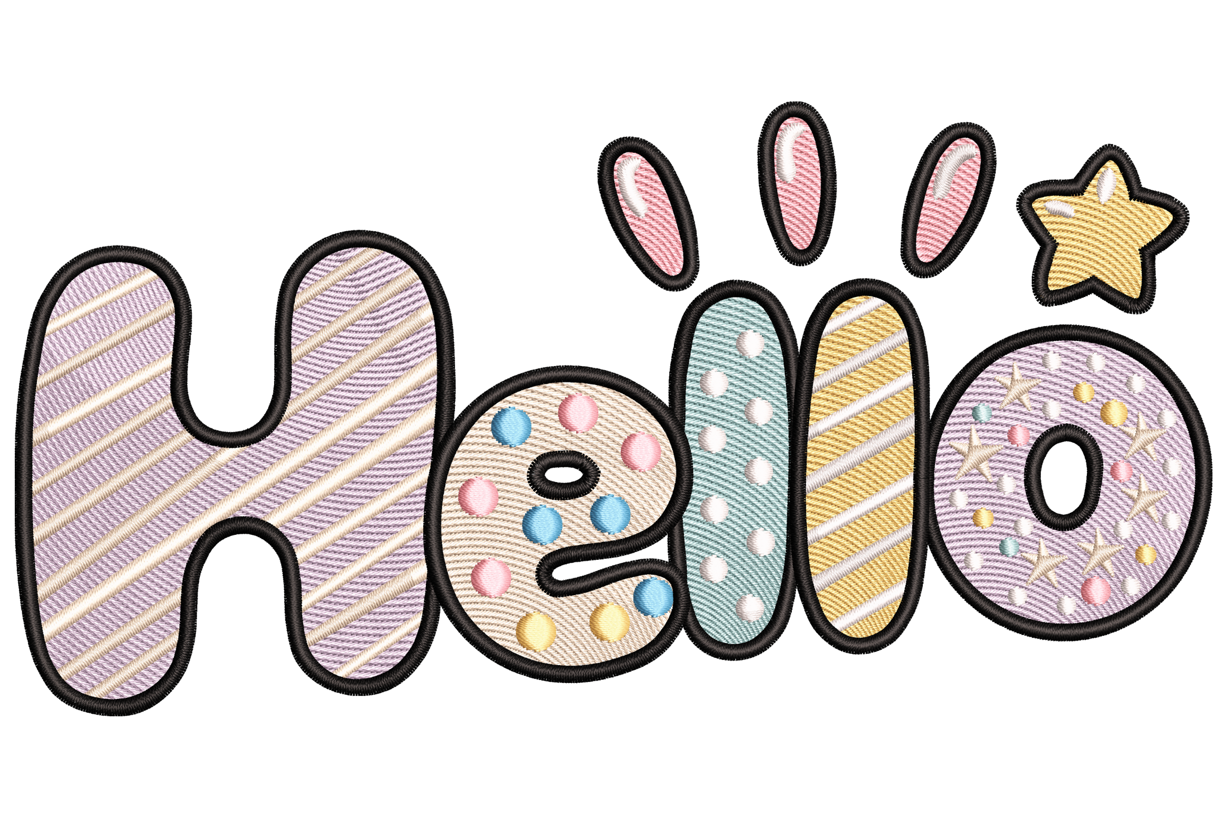 Hello Word Embroidery Design – Friendly & Playful