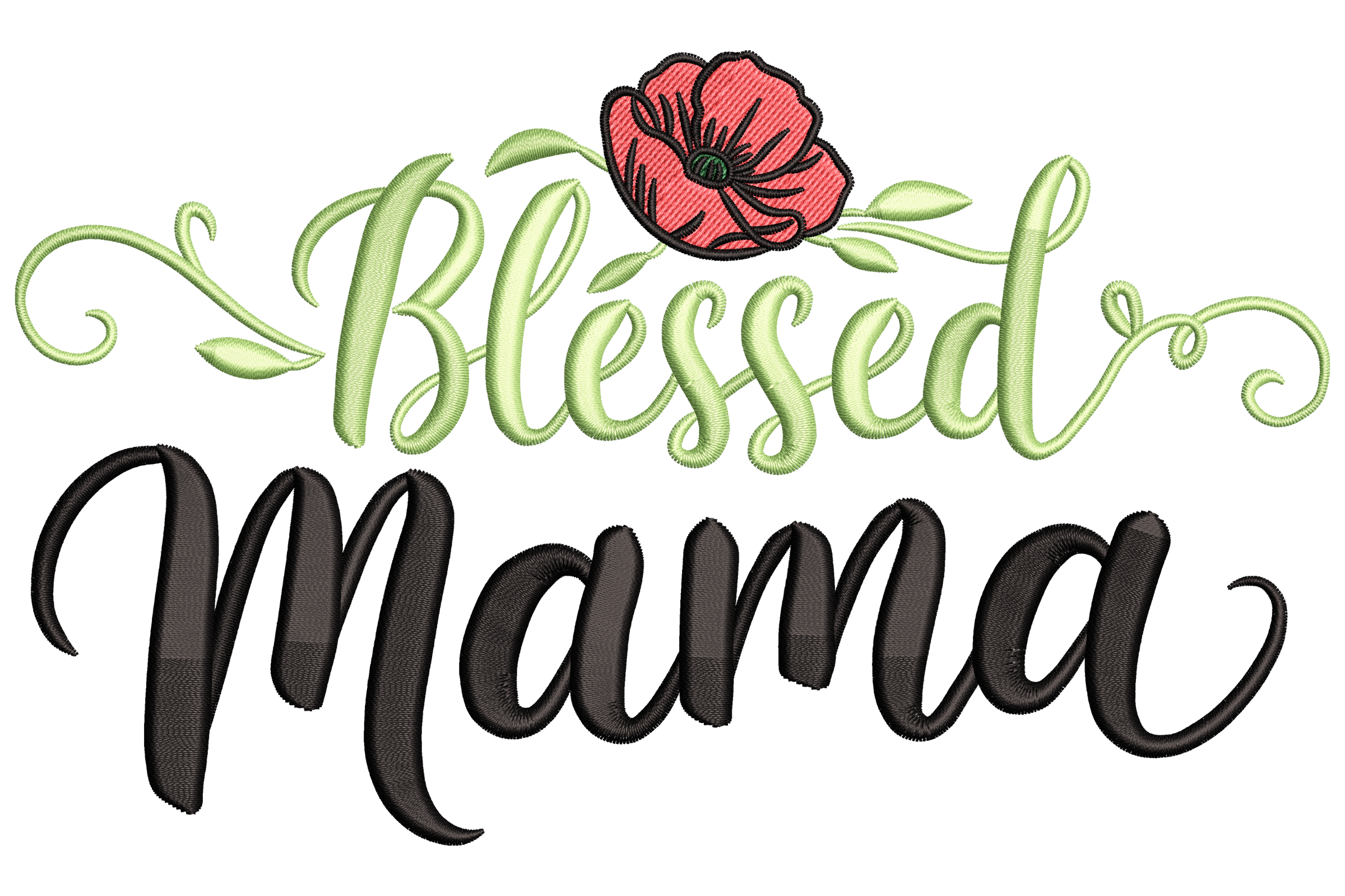 Premium Blessed Mama Embroidery Design for Apparel & Gifts