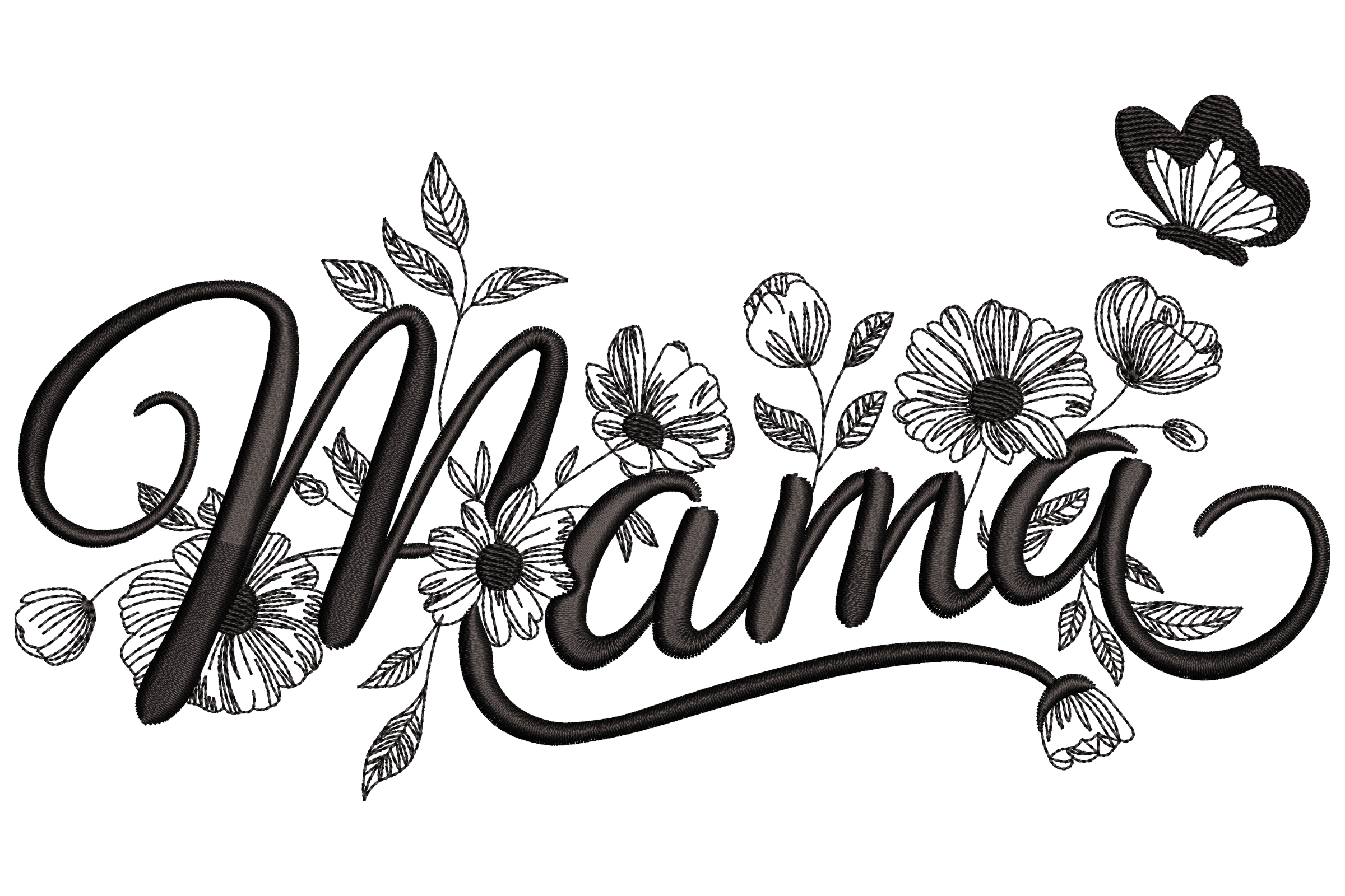 Free Premium Mama Floral Machine Embroidery Design