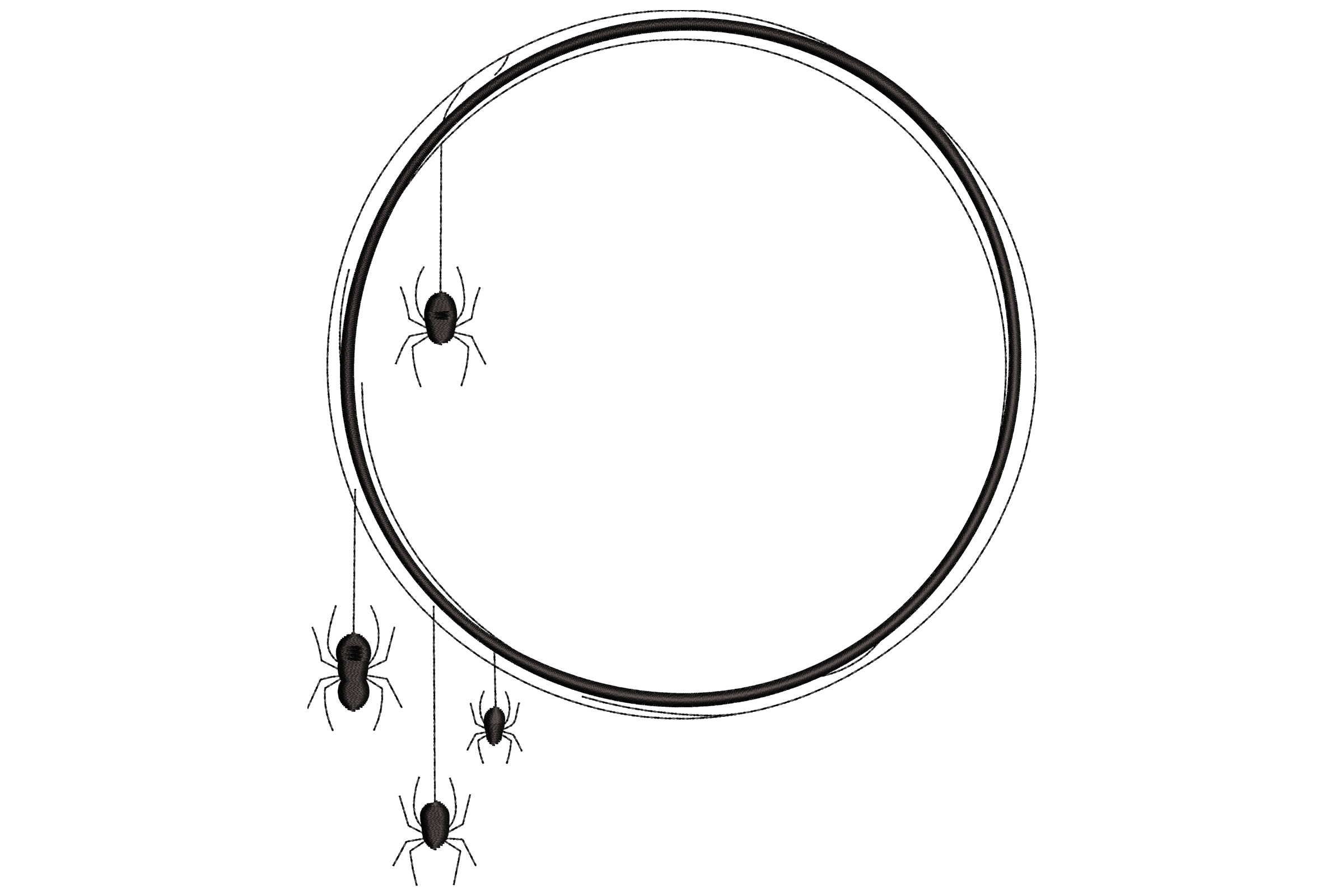 Free Spider Frame Halloween Embroidery Design