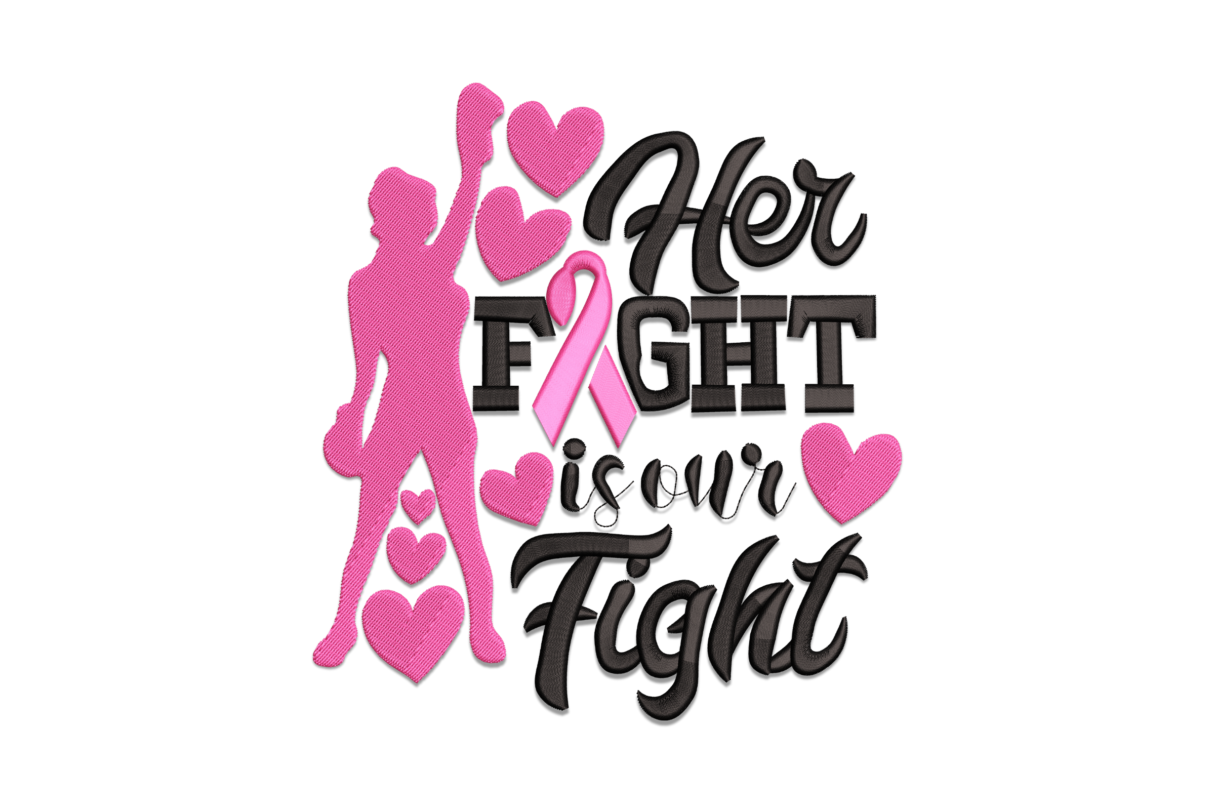 Free Her Fight is Our Fight Ribbon Embroidery Design