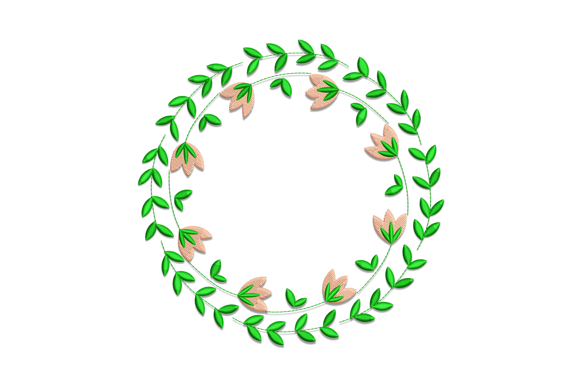 Free Floral Wreath Embroidery Design