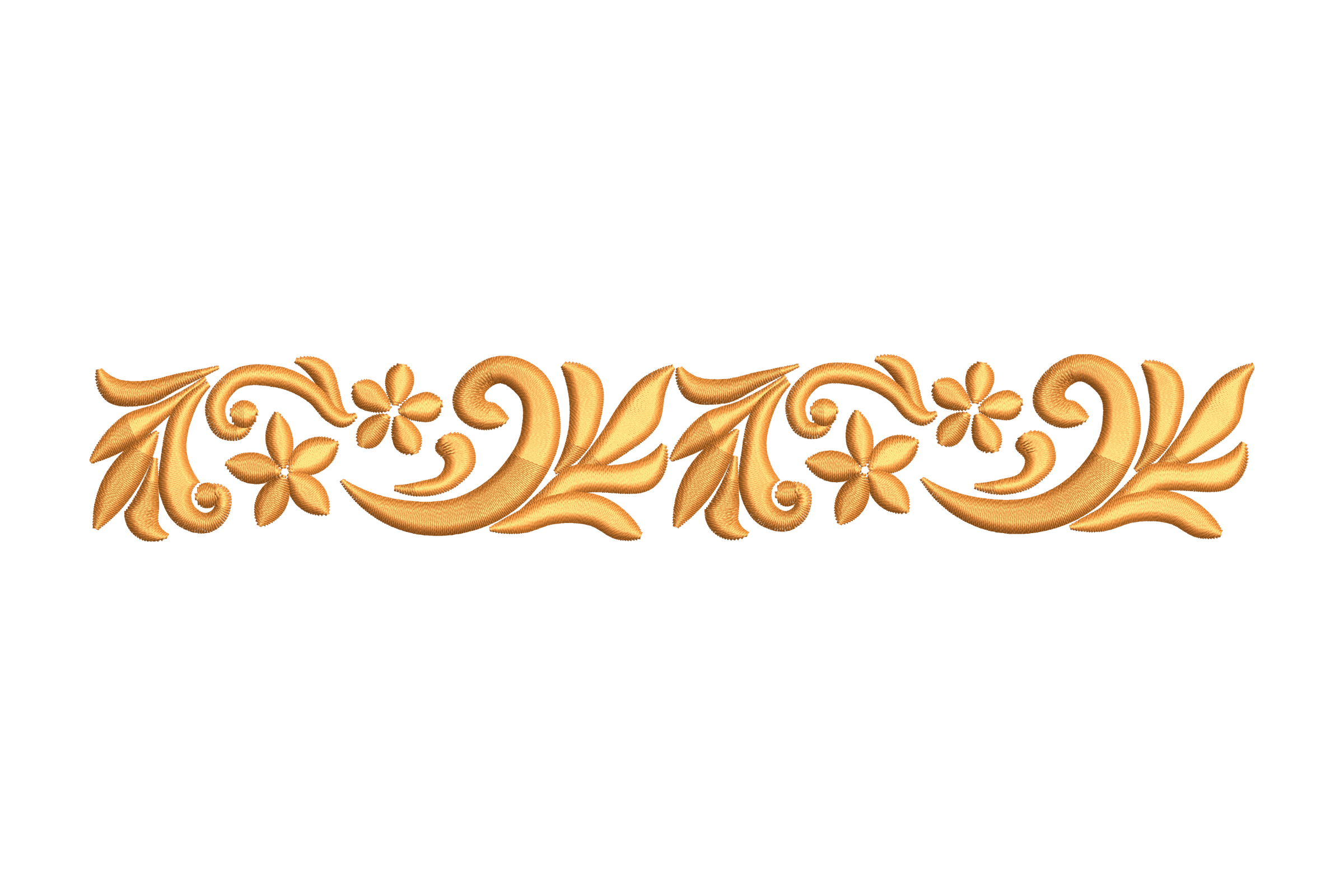 Free Premium Golden Floral Border Embroidery Design