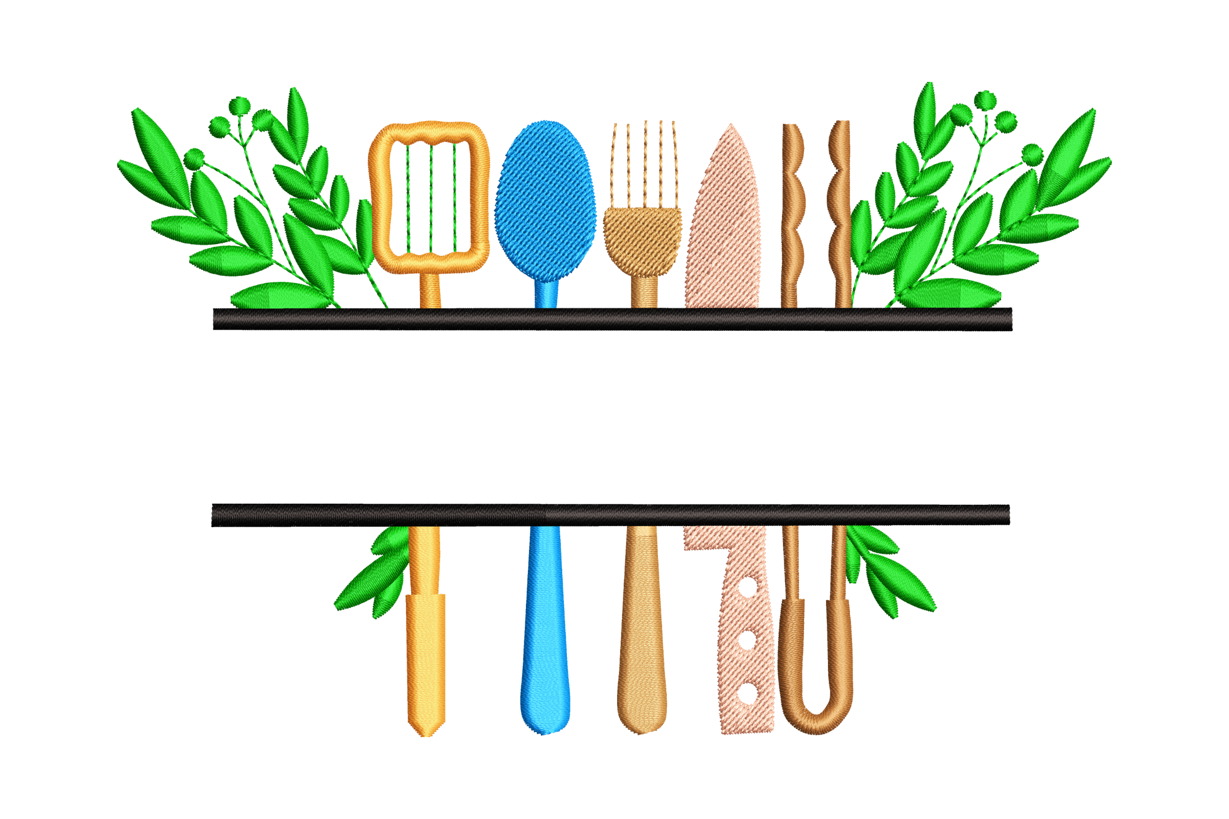 Kitchen Utensil Embroidery Design