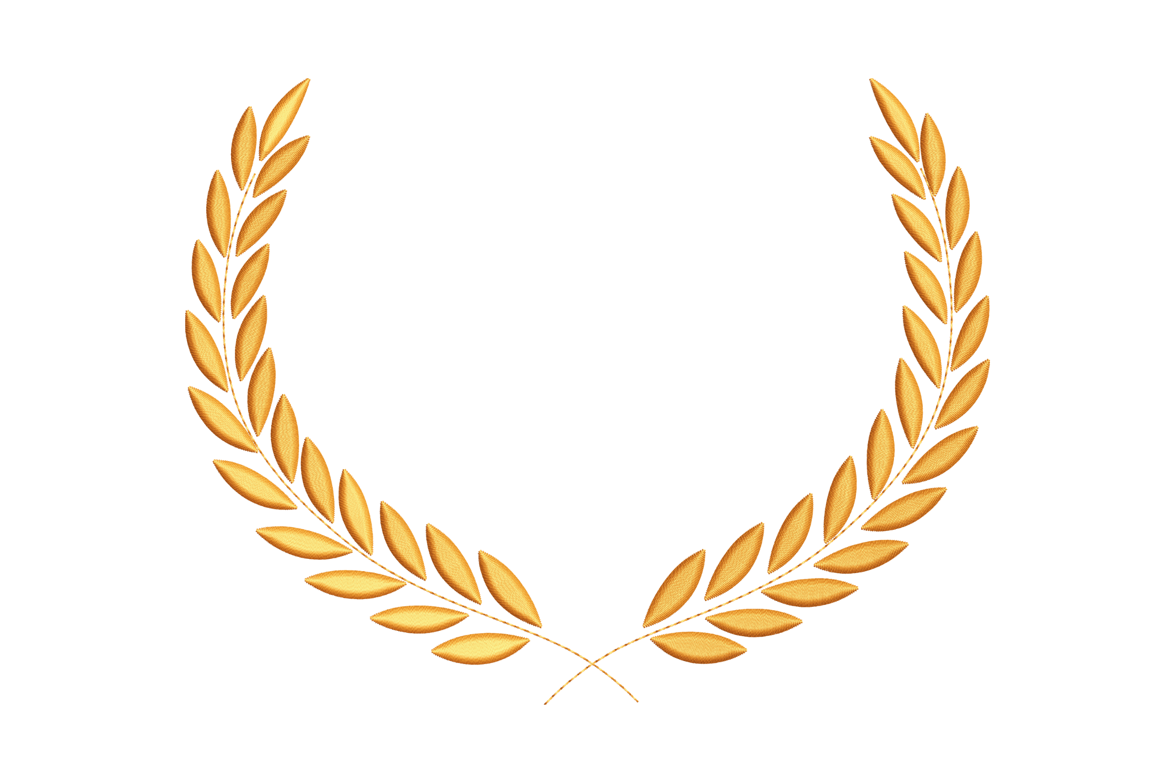 Free Golden Laurel Wreath Embroidery Design