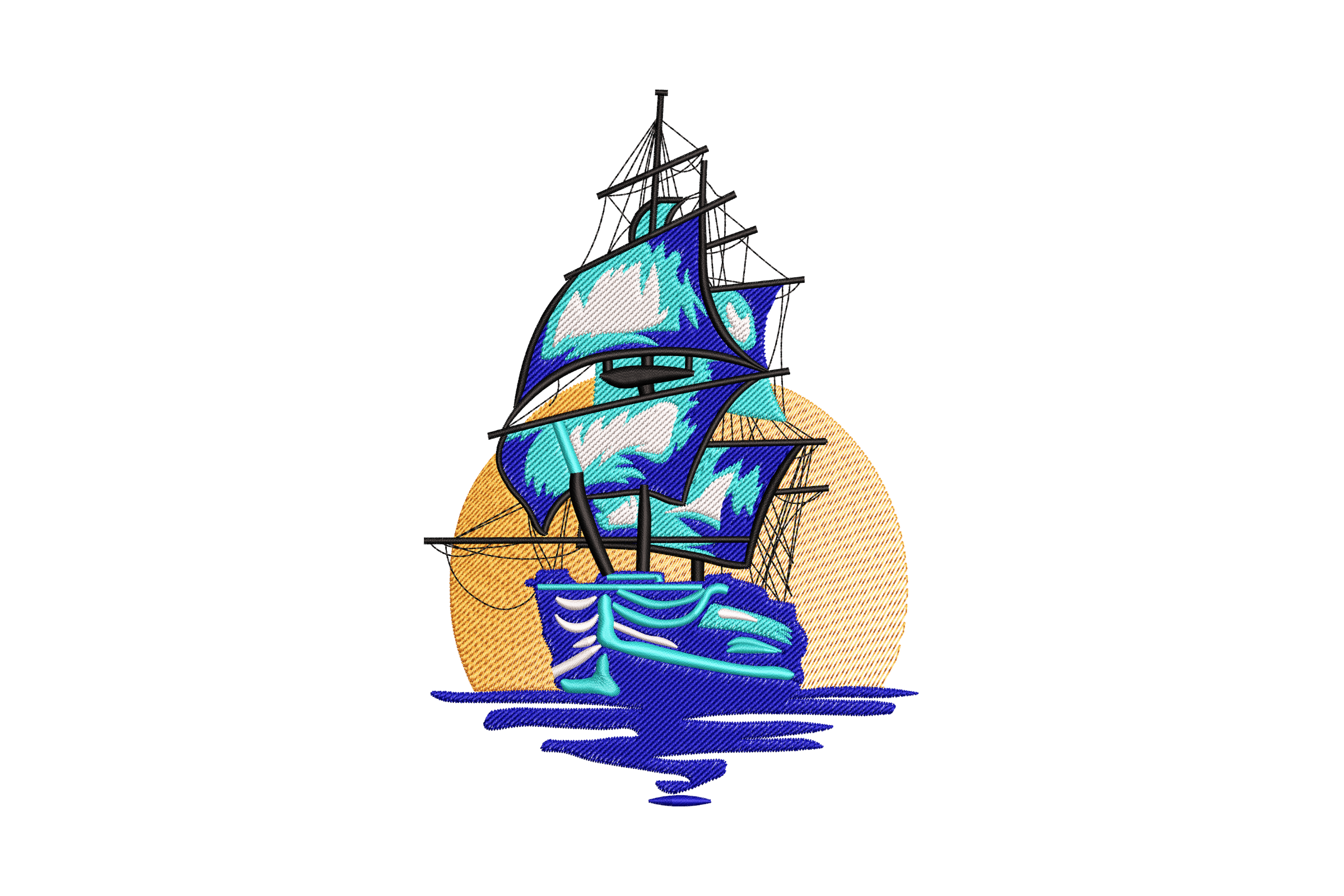 Sailing Ship Embroidery Design