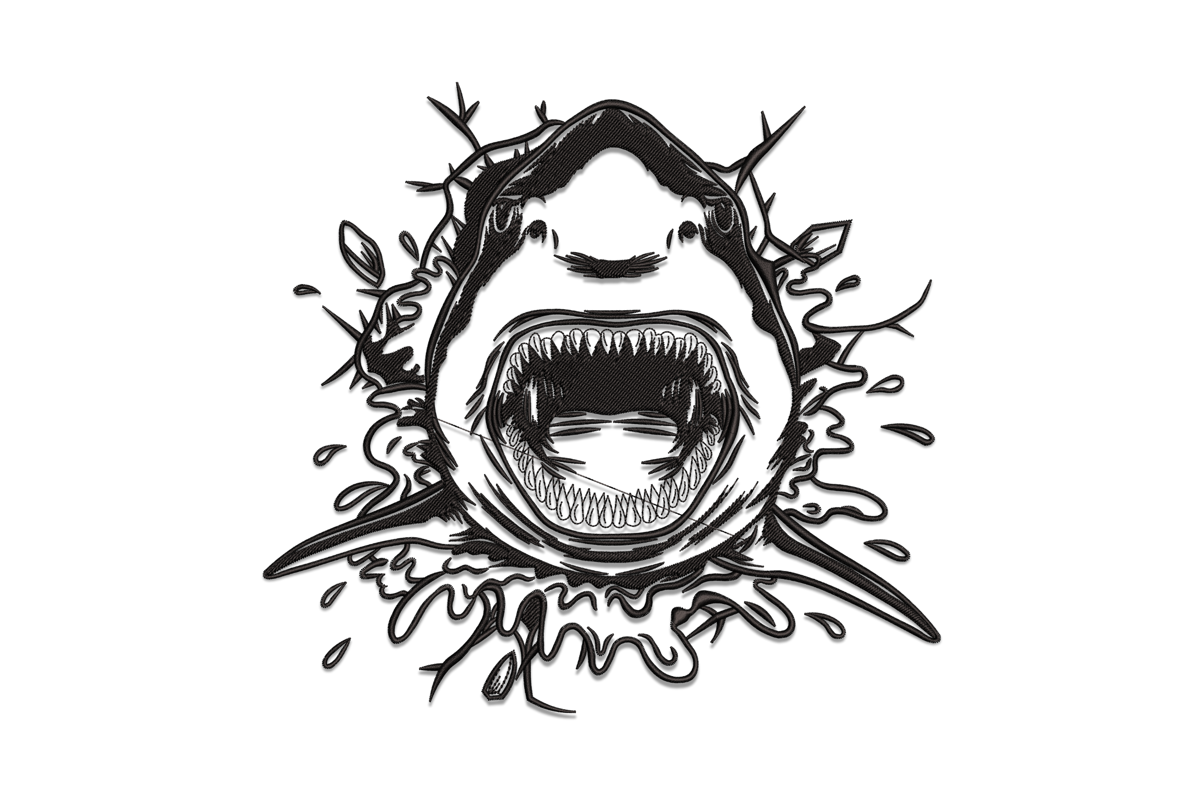 Free Shark Attack Embroidery Design - Embroidery Lover