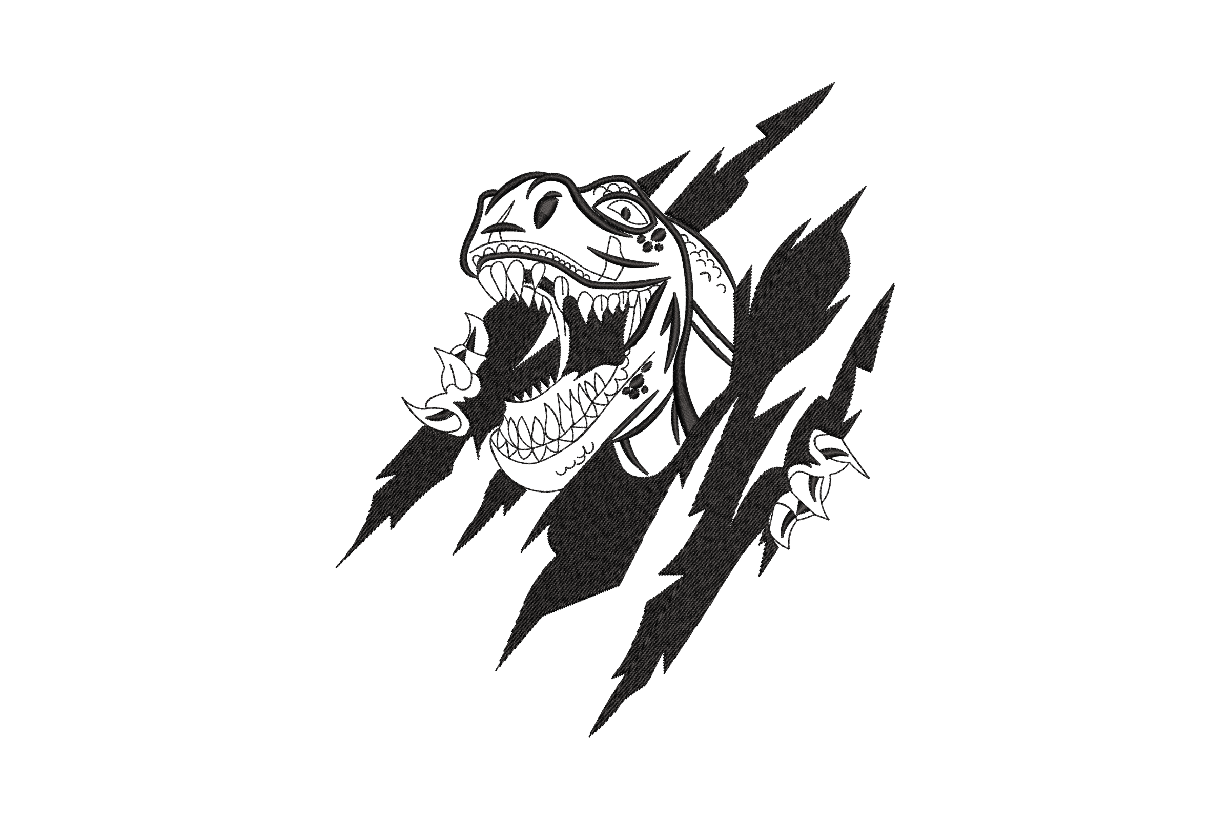 Dinosaur Rip Claw Machine Embroidery Design