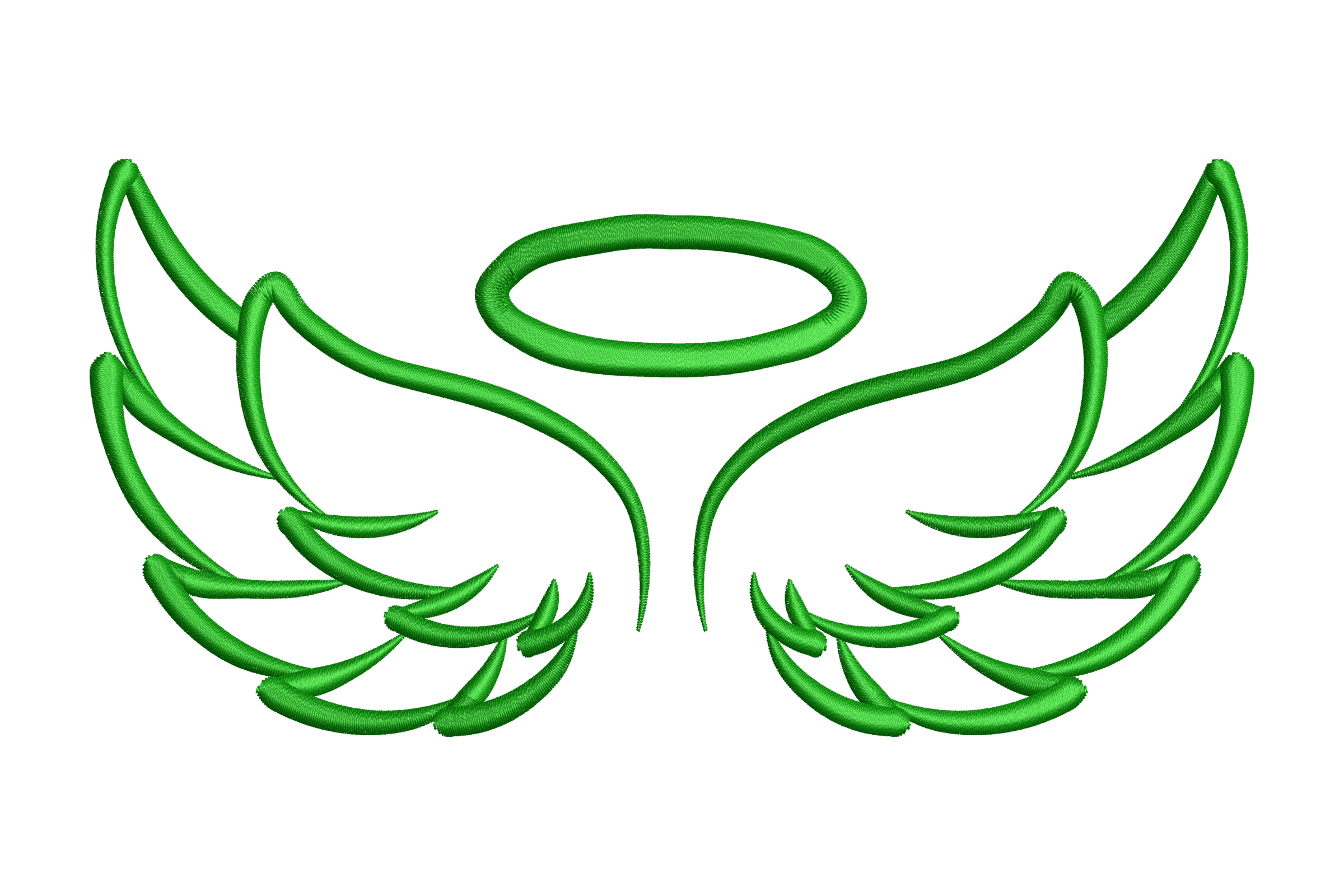 Green Angel Wings Embroidery Design Free Download