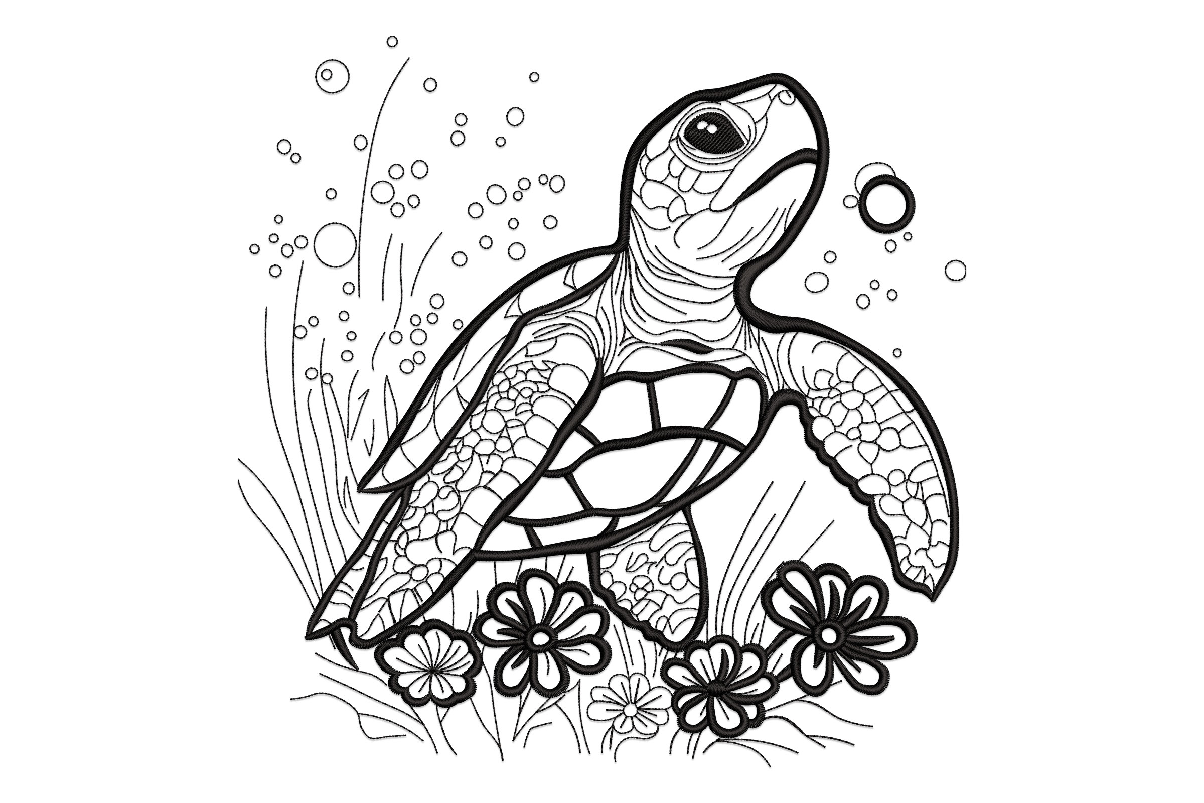 Free Sea Turtle Embroidery Design