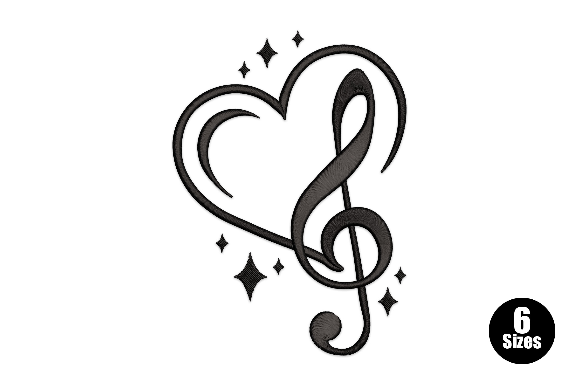 Free Heart Music Note Machine Embroidery Design - Edition 2