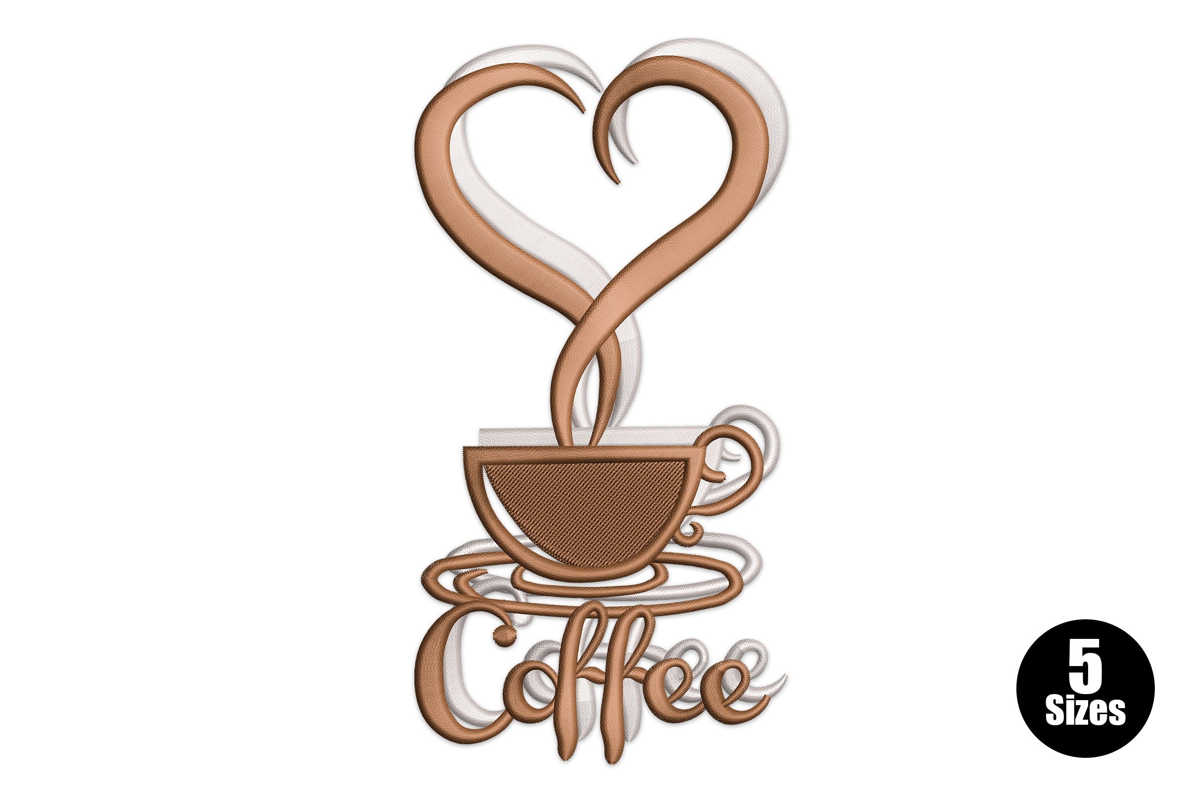 Free Heart Shaped Coffee Embroidery Design