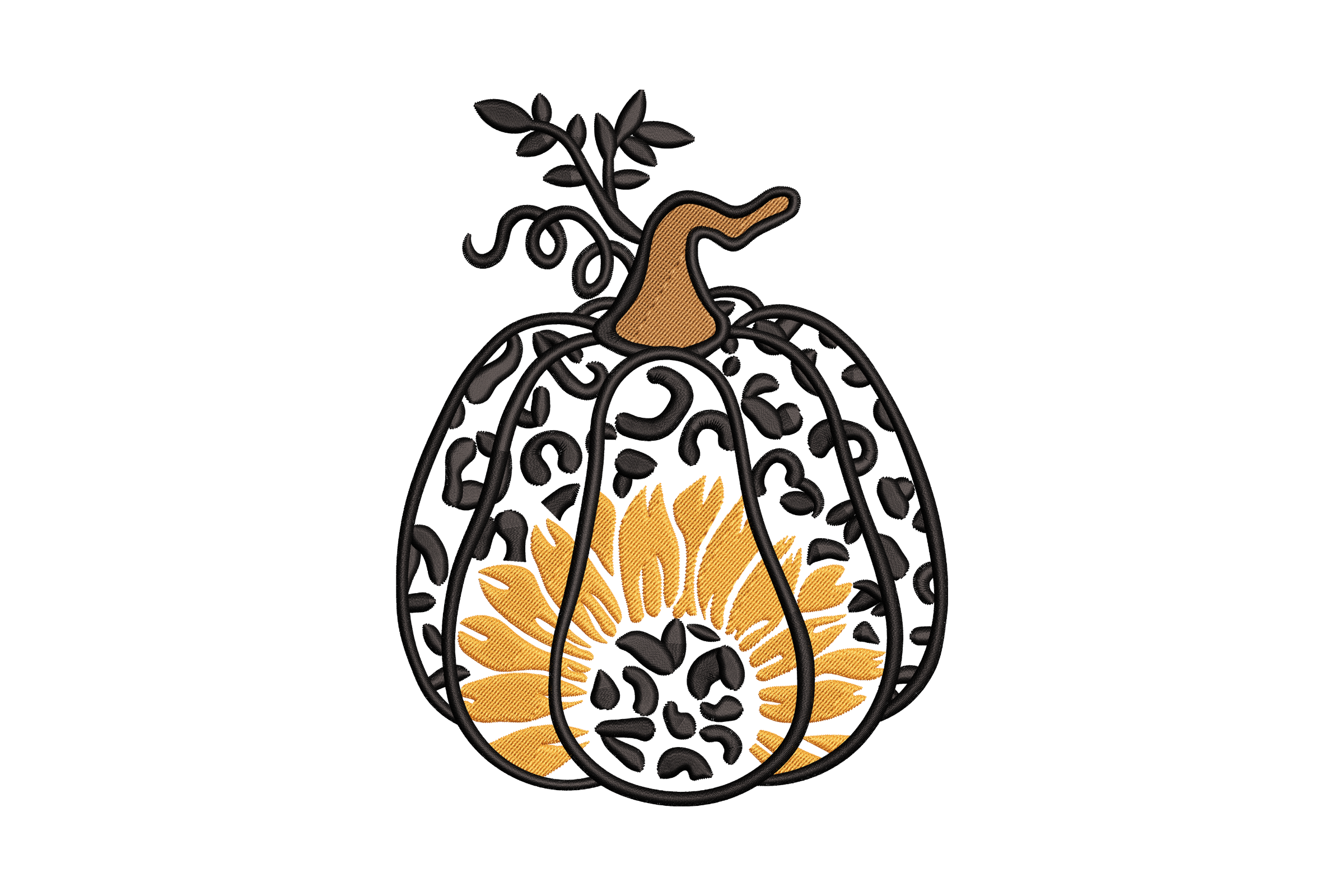 Leopard Pumpkin Machine Embroidery Design