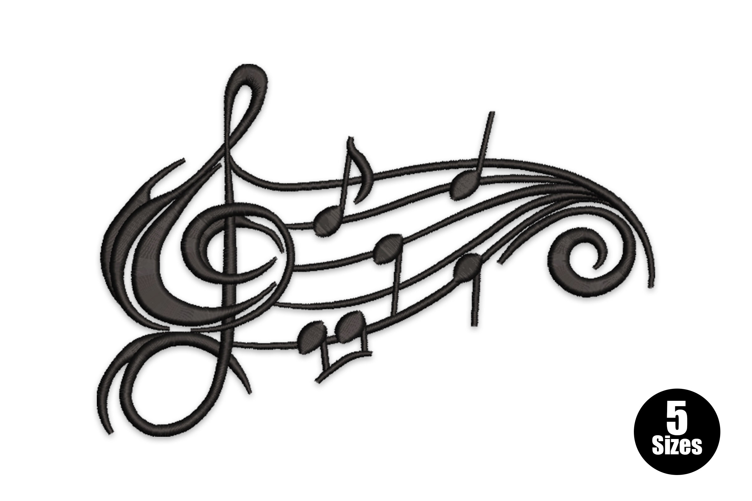 Free Musical Notes Machine Embroidery Design