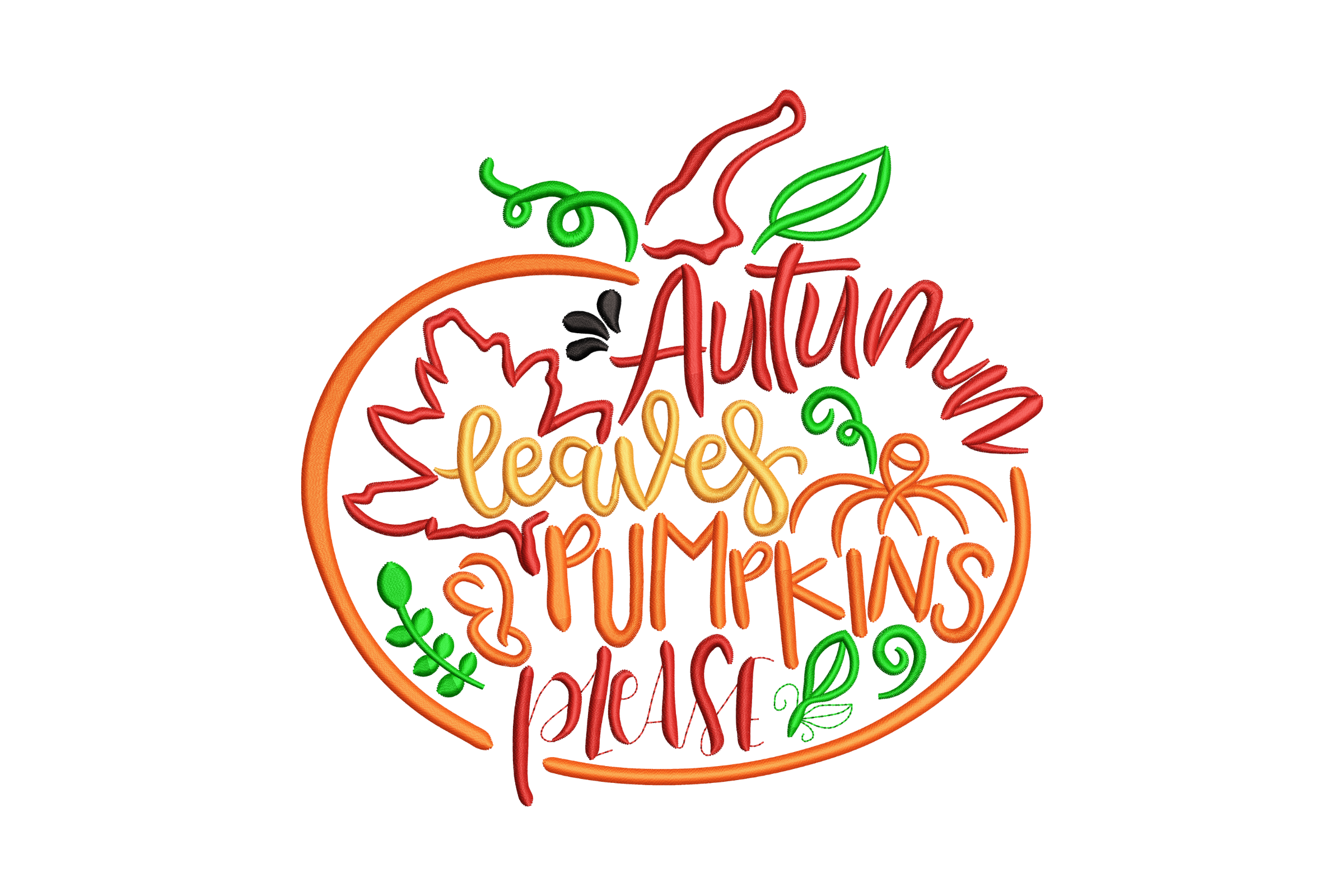 Free Autumn Pumpkin Embroidery Design - Embroidery Lover