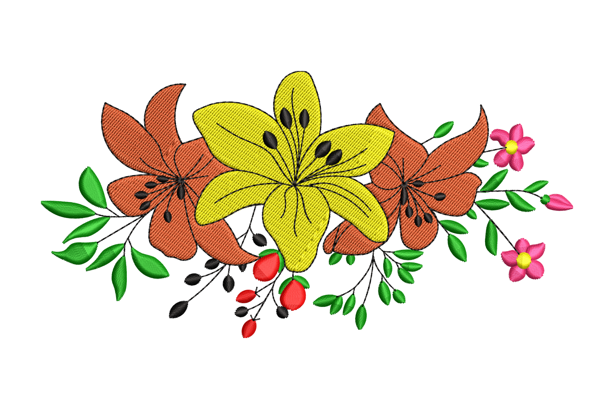 Free Premium Floral Lily Machine Embroidery Design