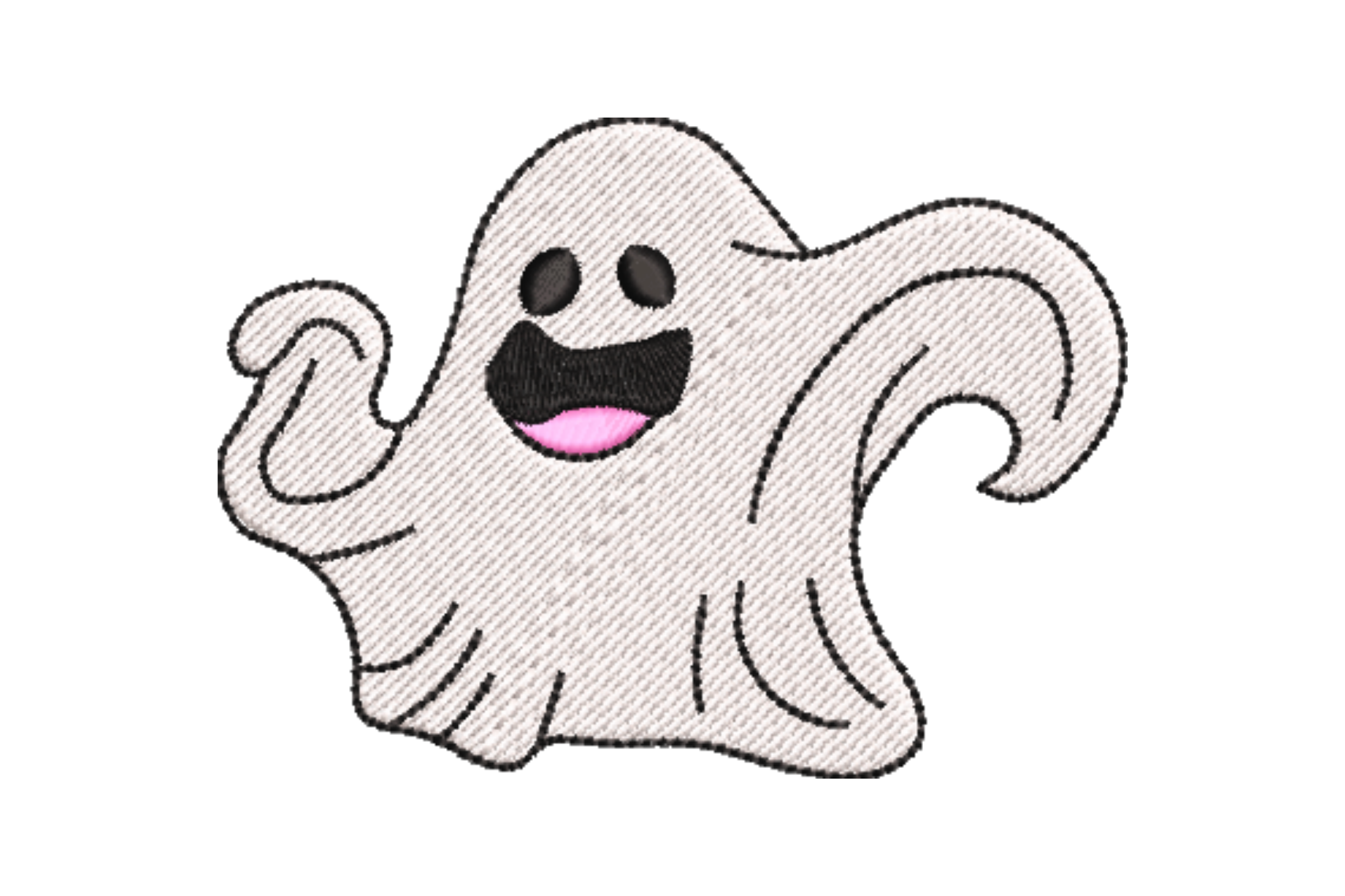 Free Happy Ghost Embroidery Design - Embroidery Lover