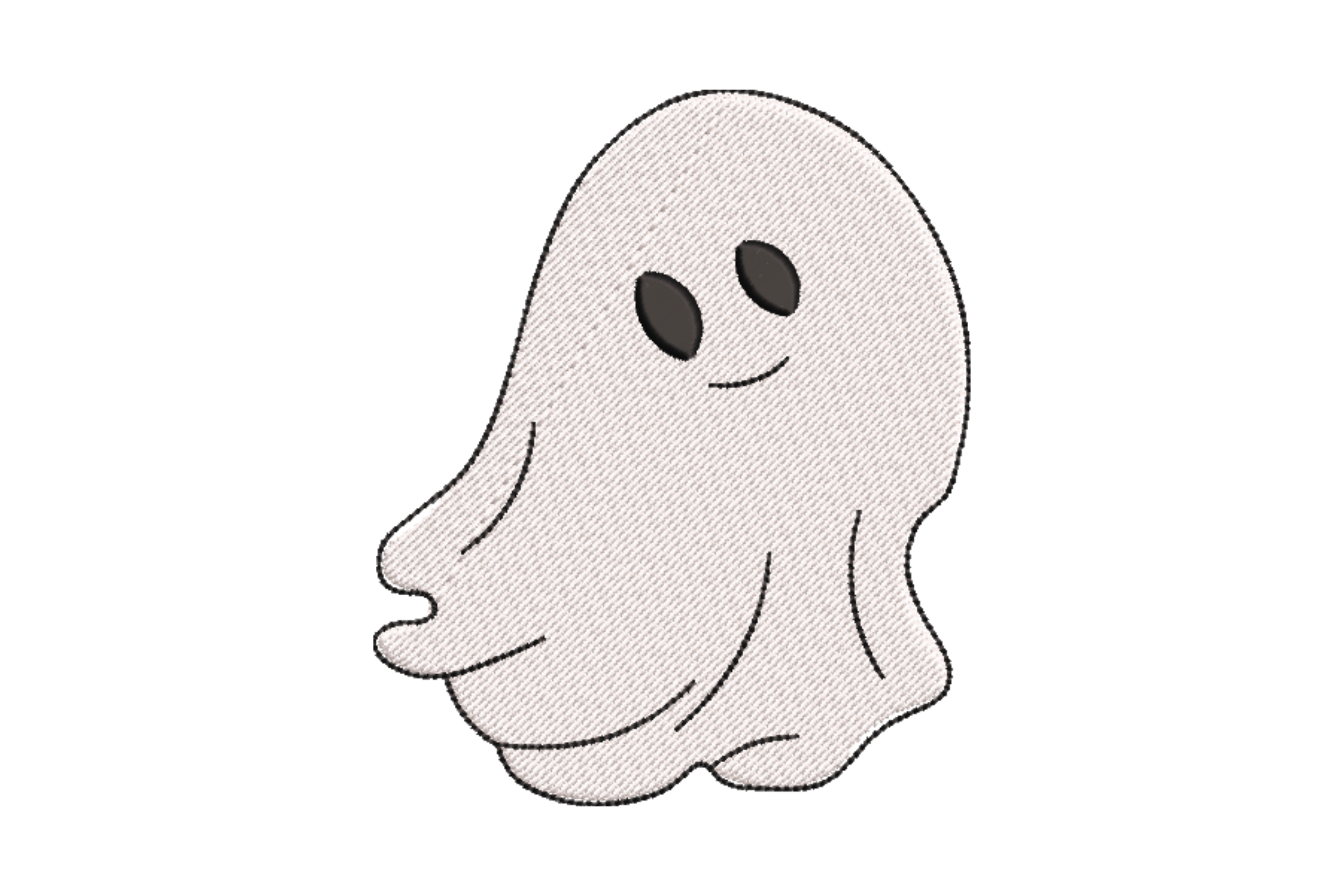 Free Smiling Ghost Embroidery Design - Embroidery Lover