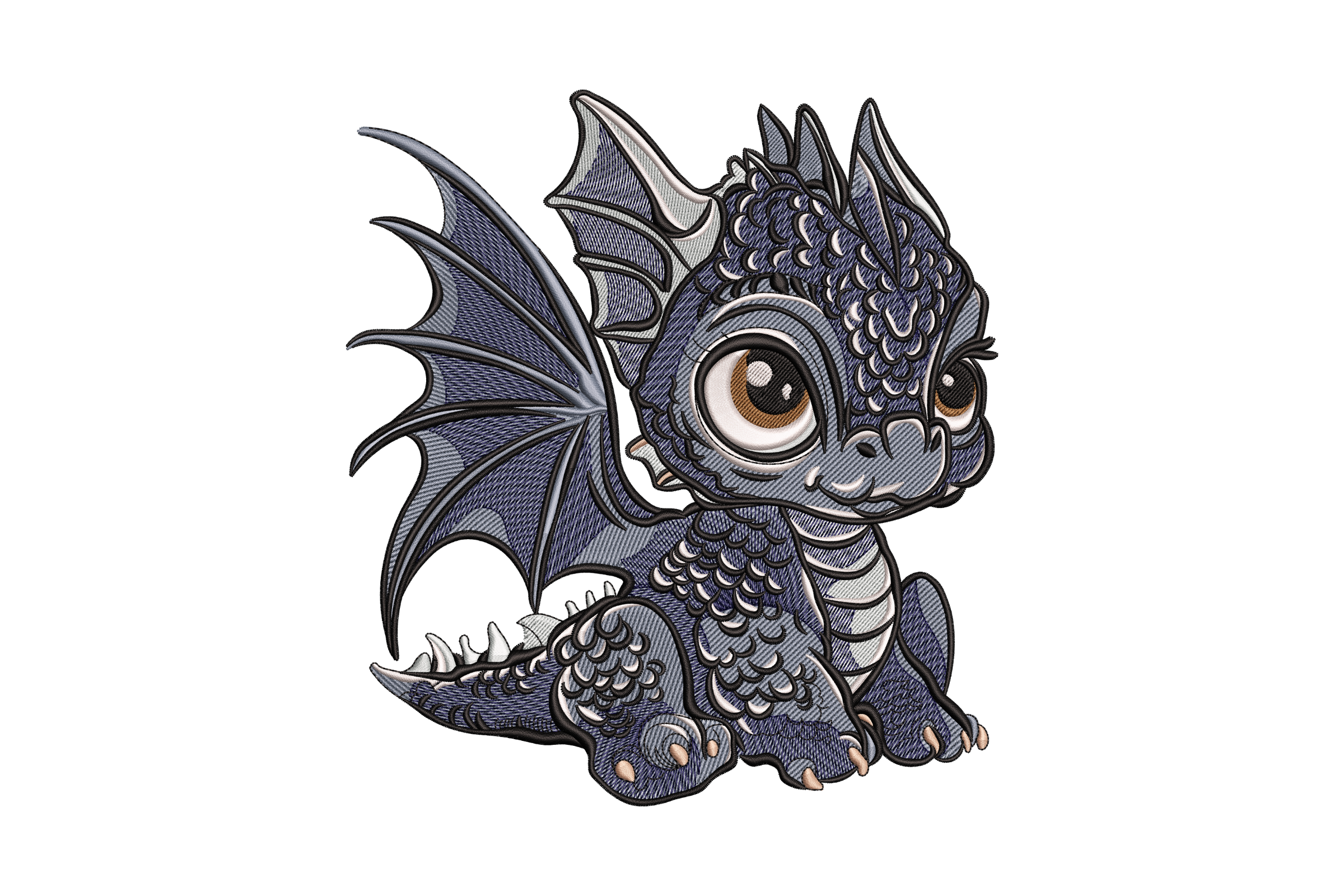 Free Cute Black Dragon Embroidery Design - Embroidery Lover