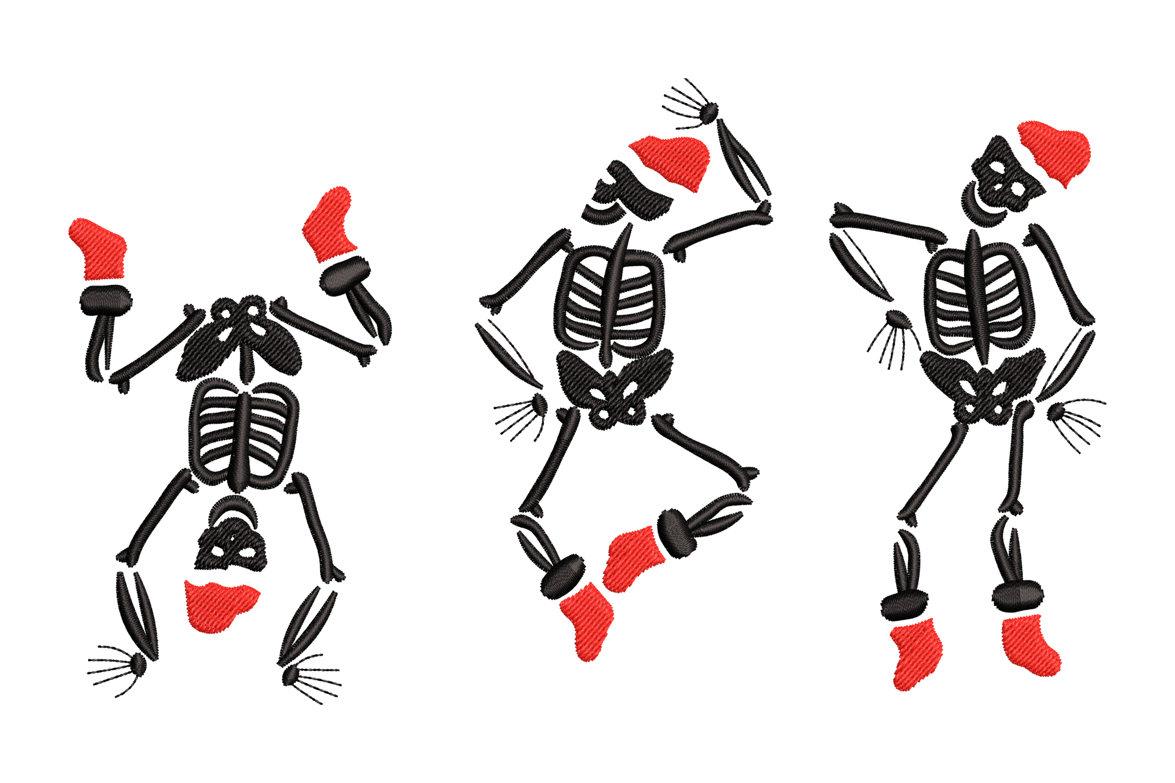 Dancing Skeletons Embroidery Design