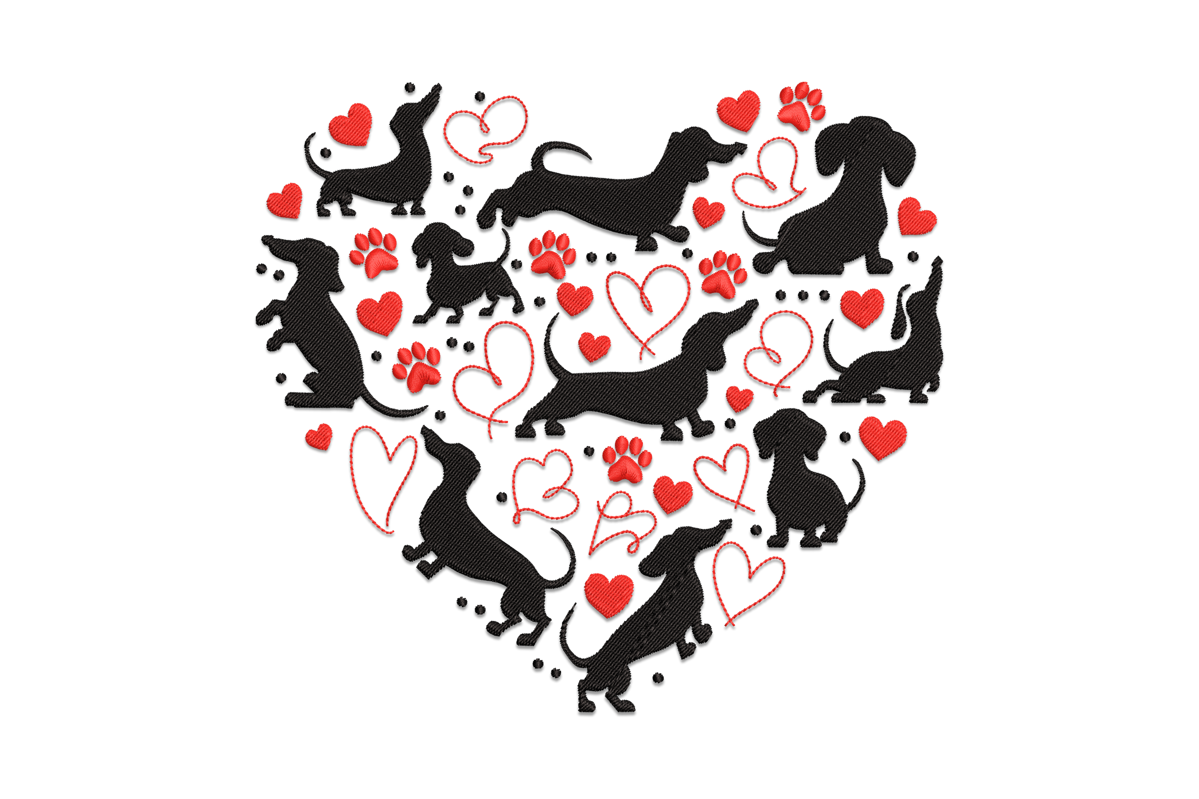 Free Dog Heart Paw Embroidery Design - Embroidery Lover