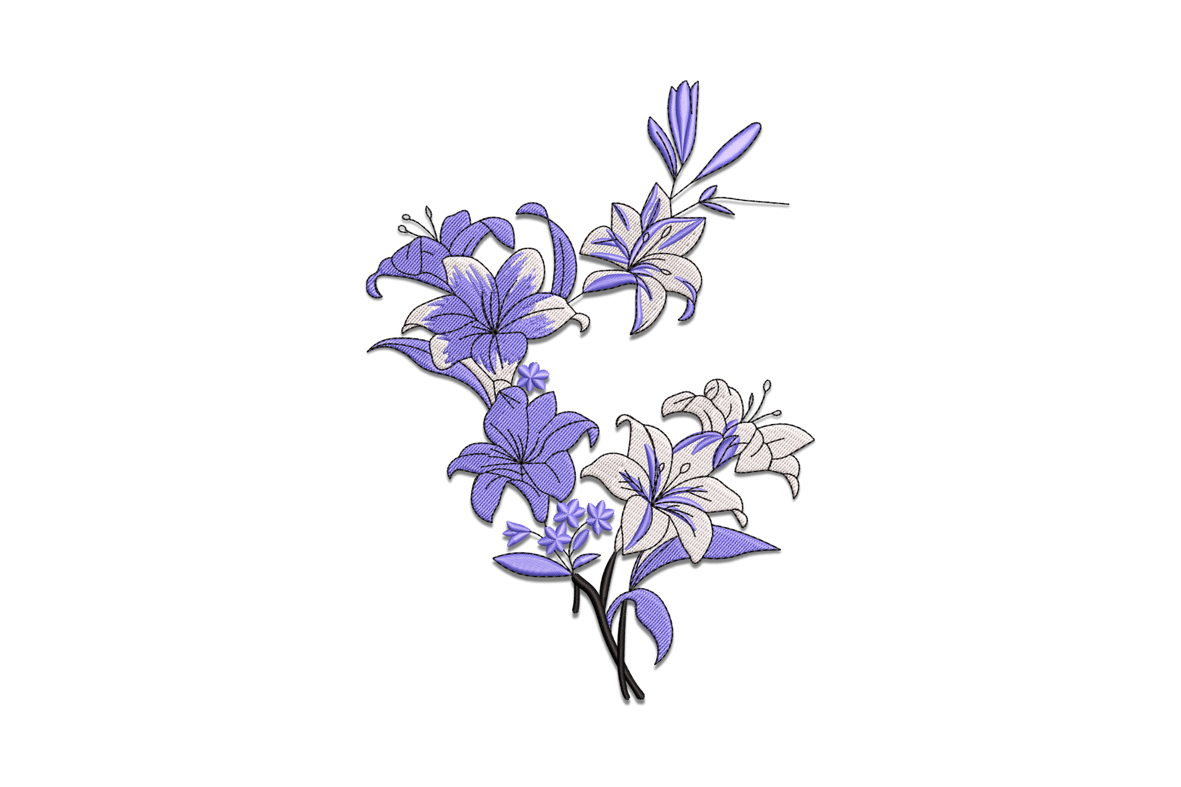 Free Elegant Lilies Machine Embroidery Design