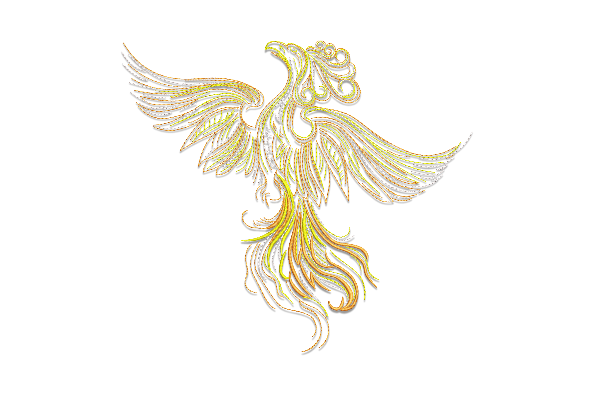 Elegant Phoenix Embroidery Design