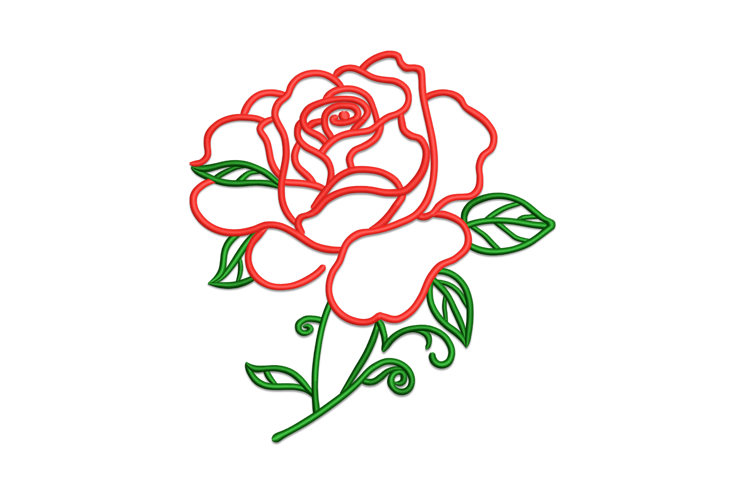 Premium Rose Outline Embroidery