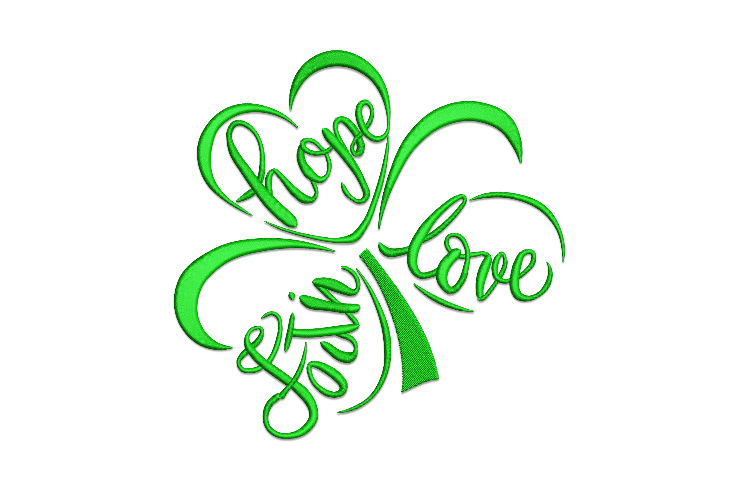 Faith Hope Love Clover Embroidery Design