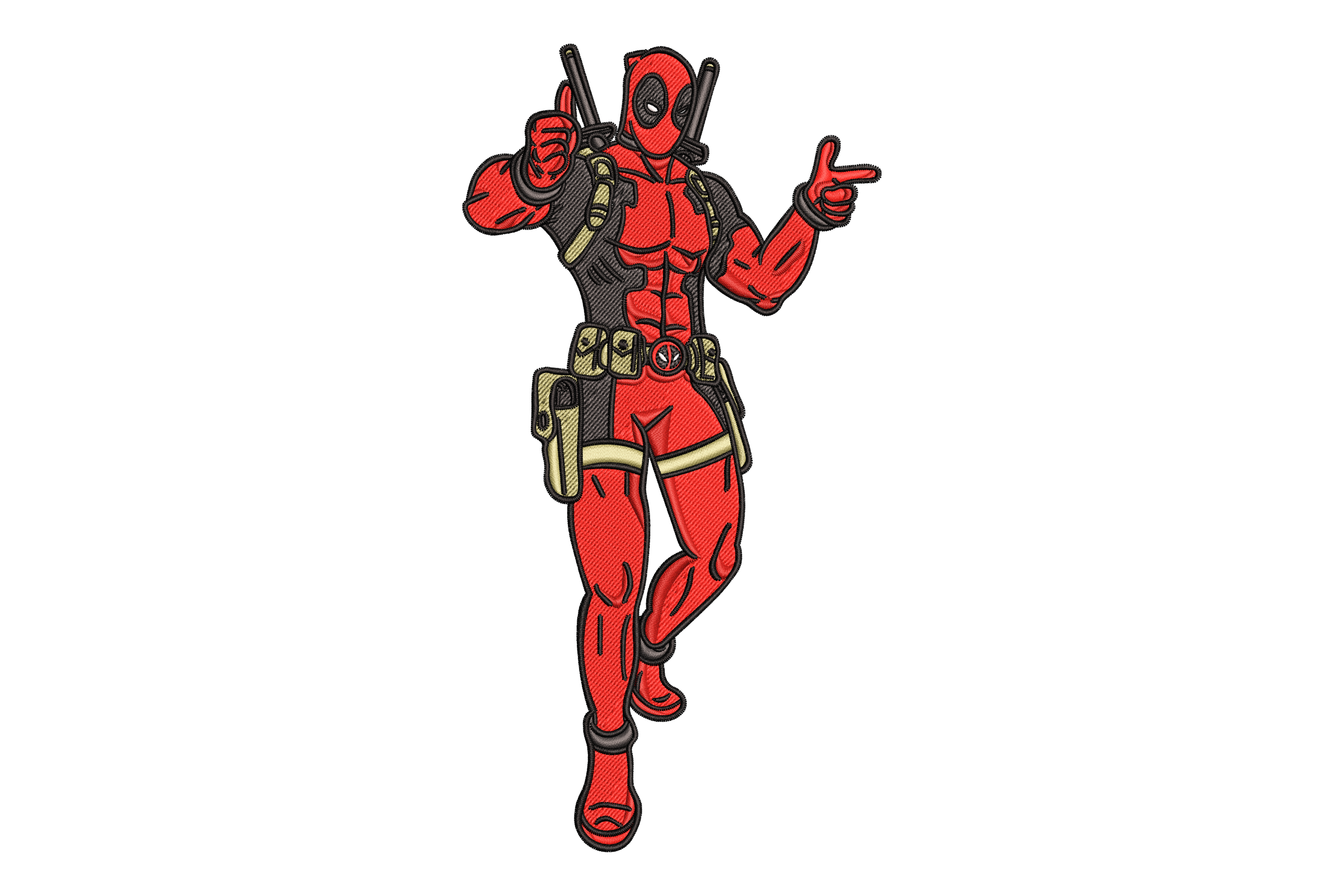 Free Deadpool Action Pose Embroidery Design