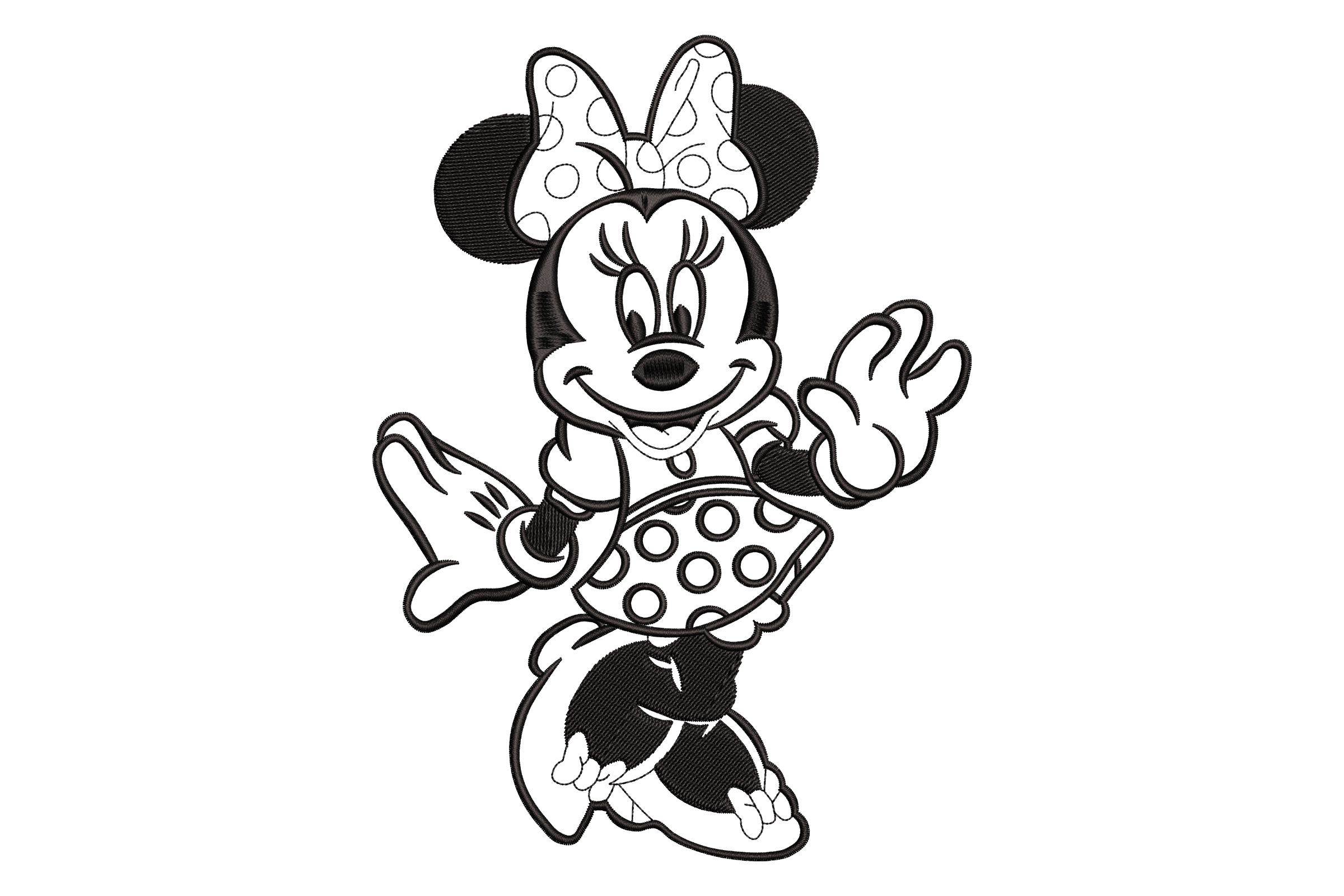Free Minnie Mouse Polka Dot Embroidery Design
