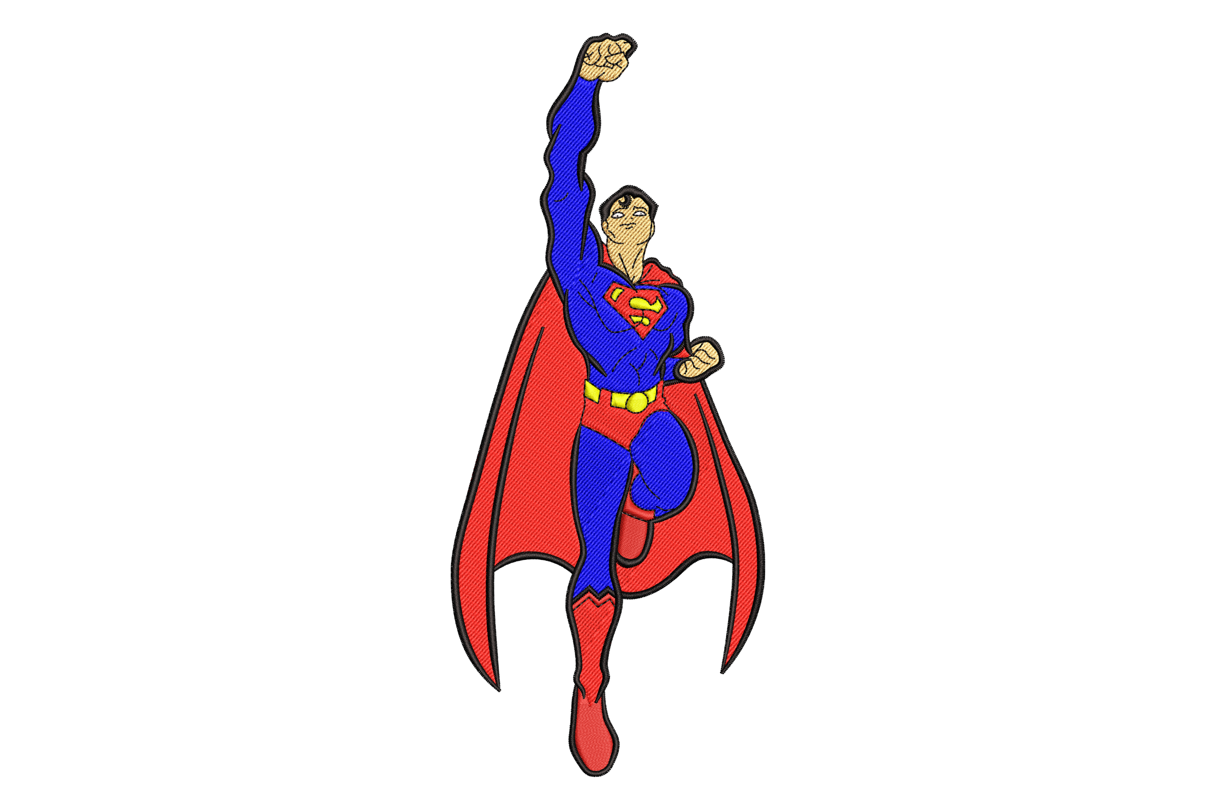 Free Superman Flying Up Embroidery Design