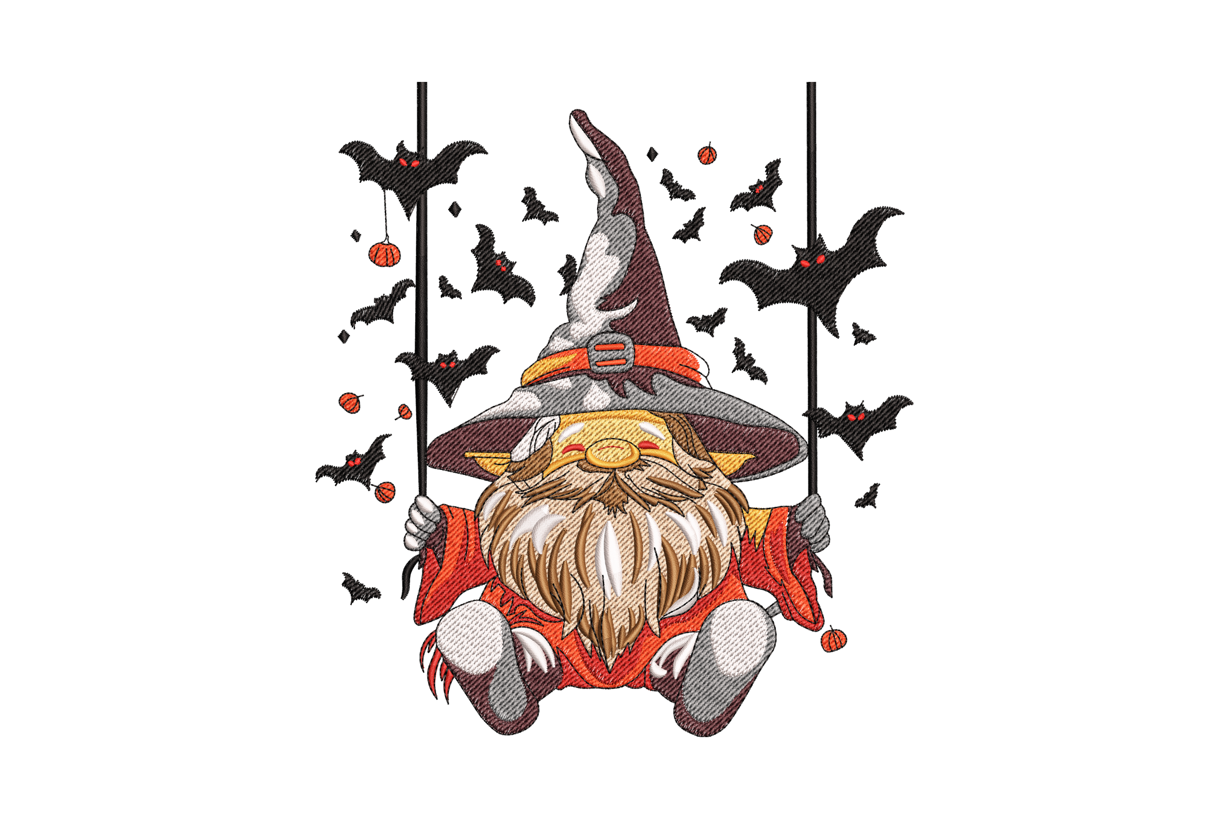 Halloween Gnome Machine Embroidery Design