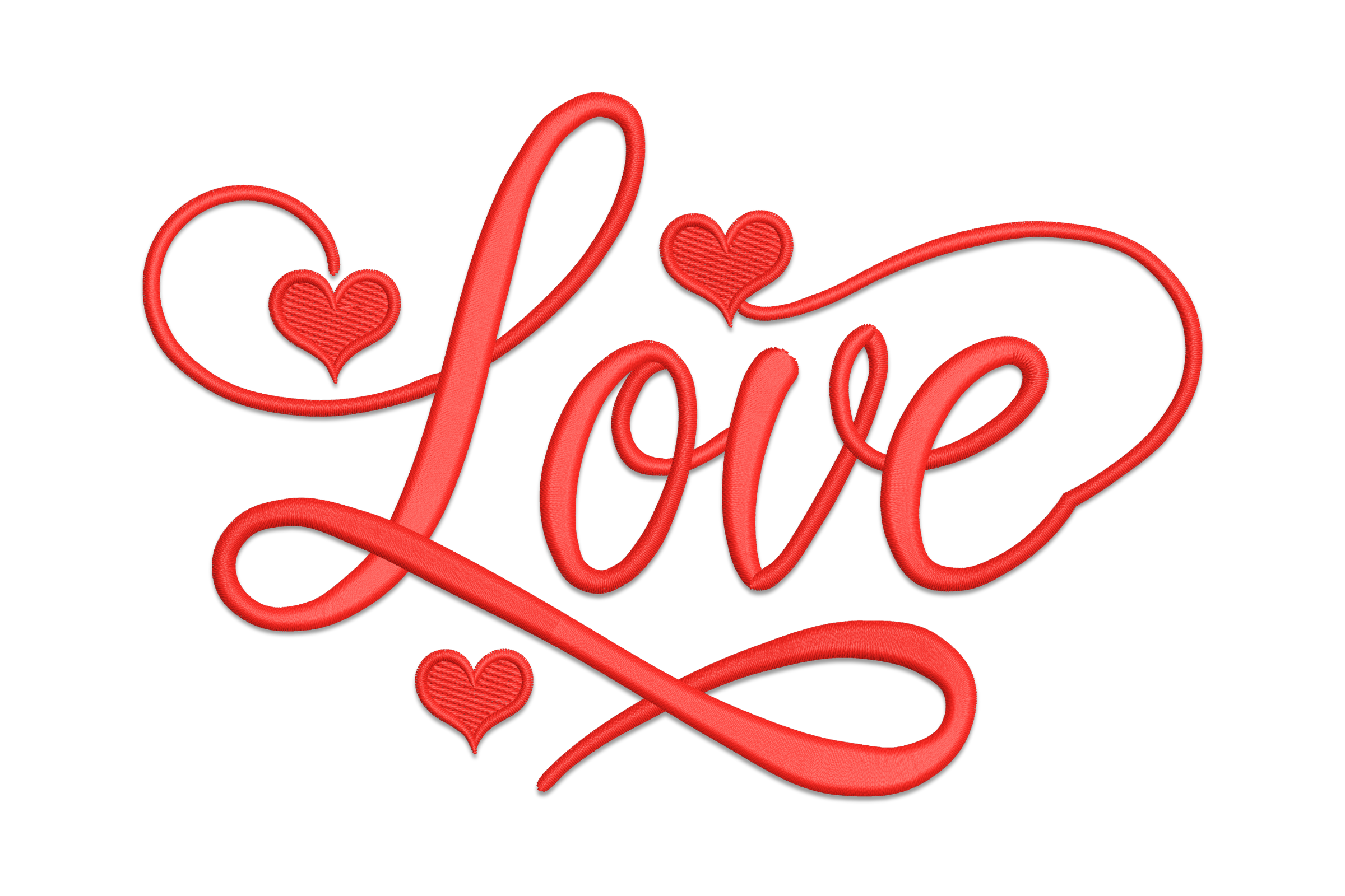 Elegant Love Script Embroidery Design