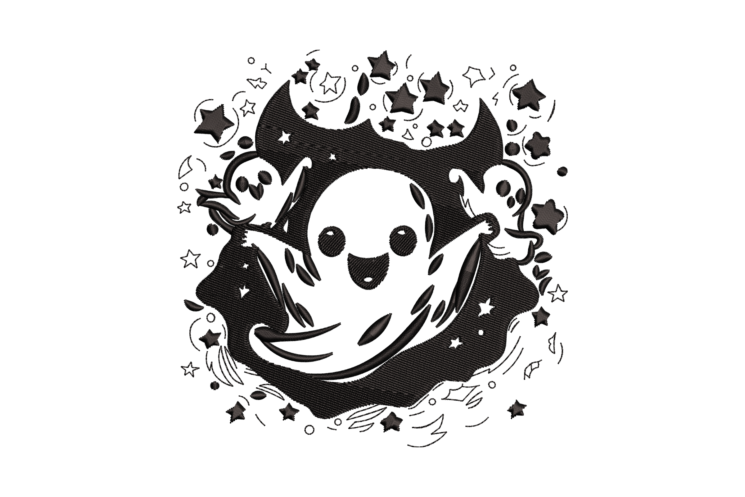 Magical Ghost Trio Embroidery Design