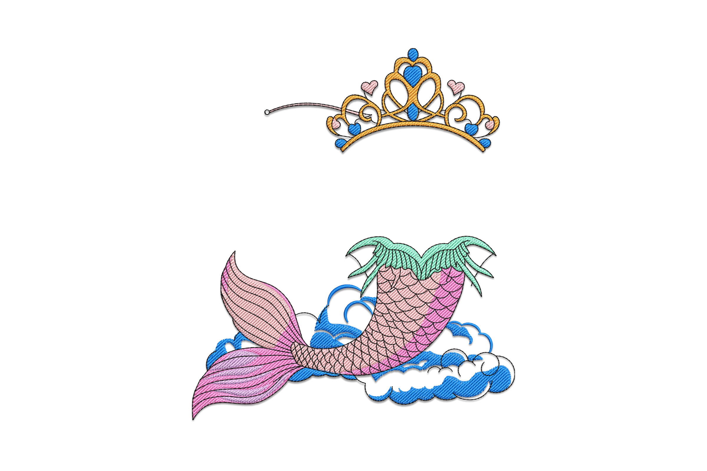 Premium Mermaid Embroidery Design