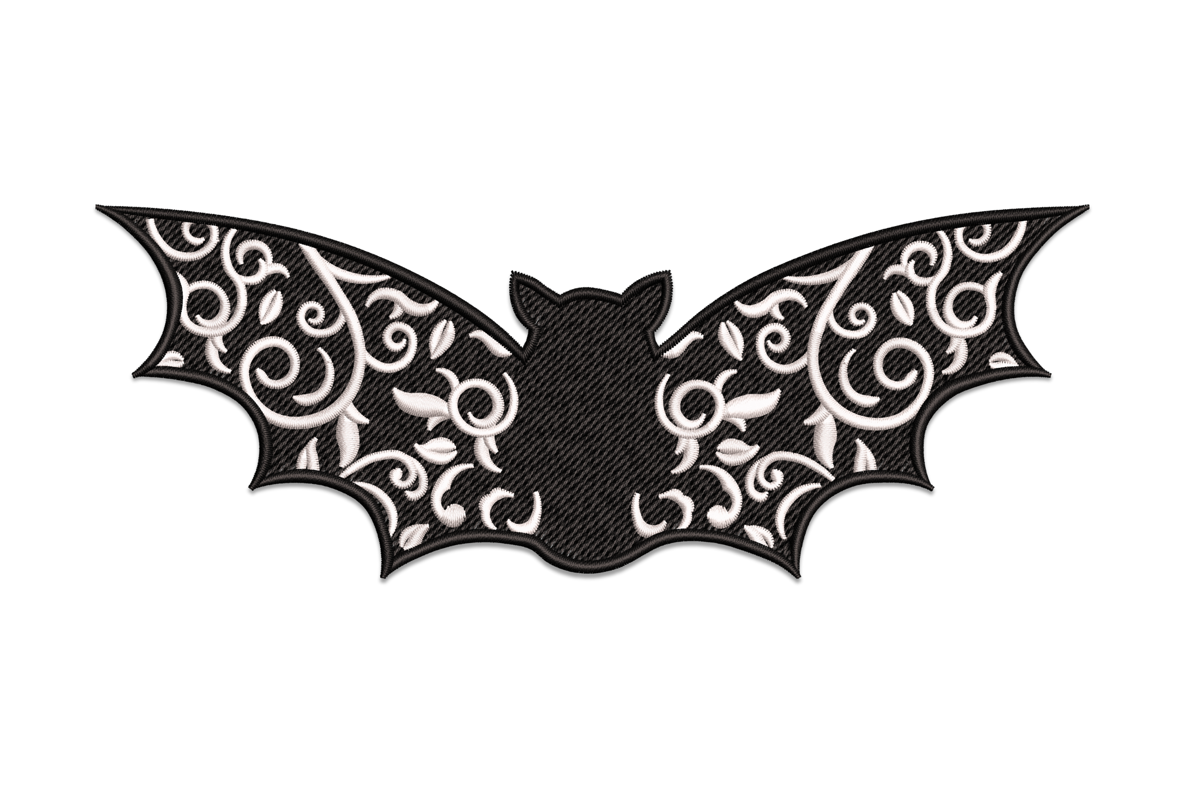 Ornamental Bat Embroidery Design