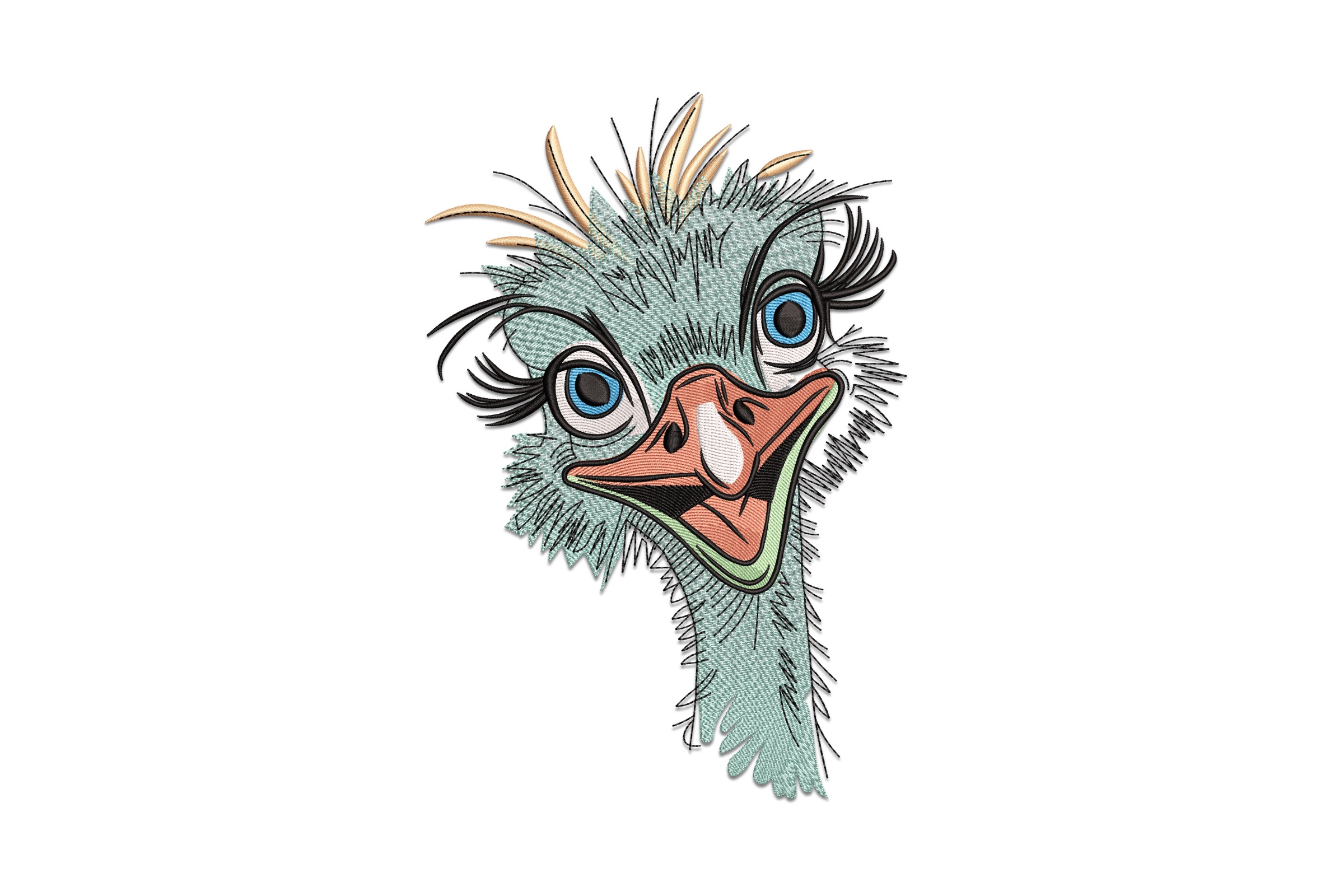 Ostrich Machine Embroidery Design