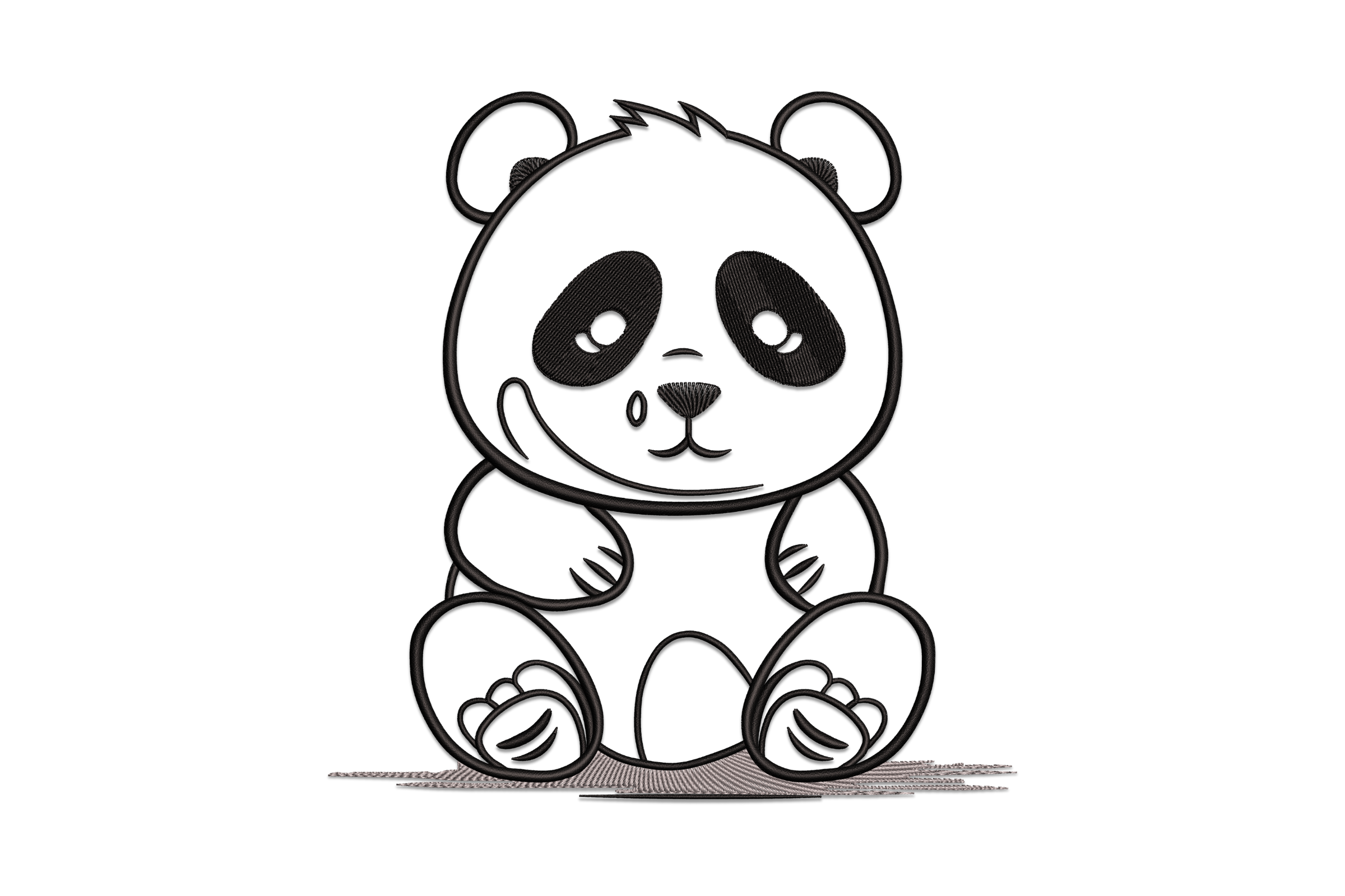 Cute Panda Bear Machine Embroidery Design
