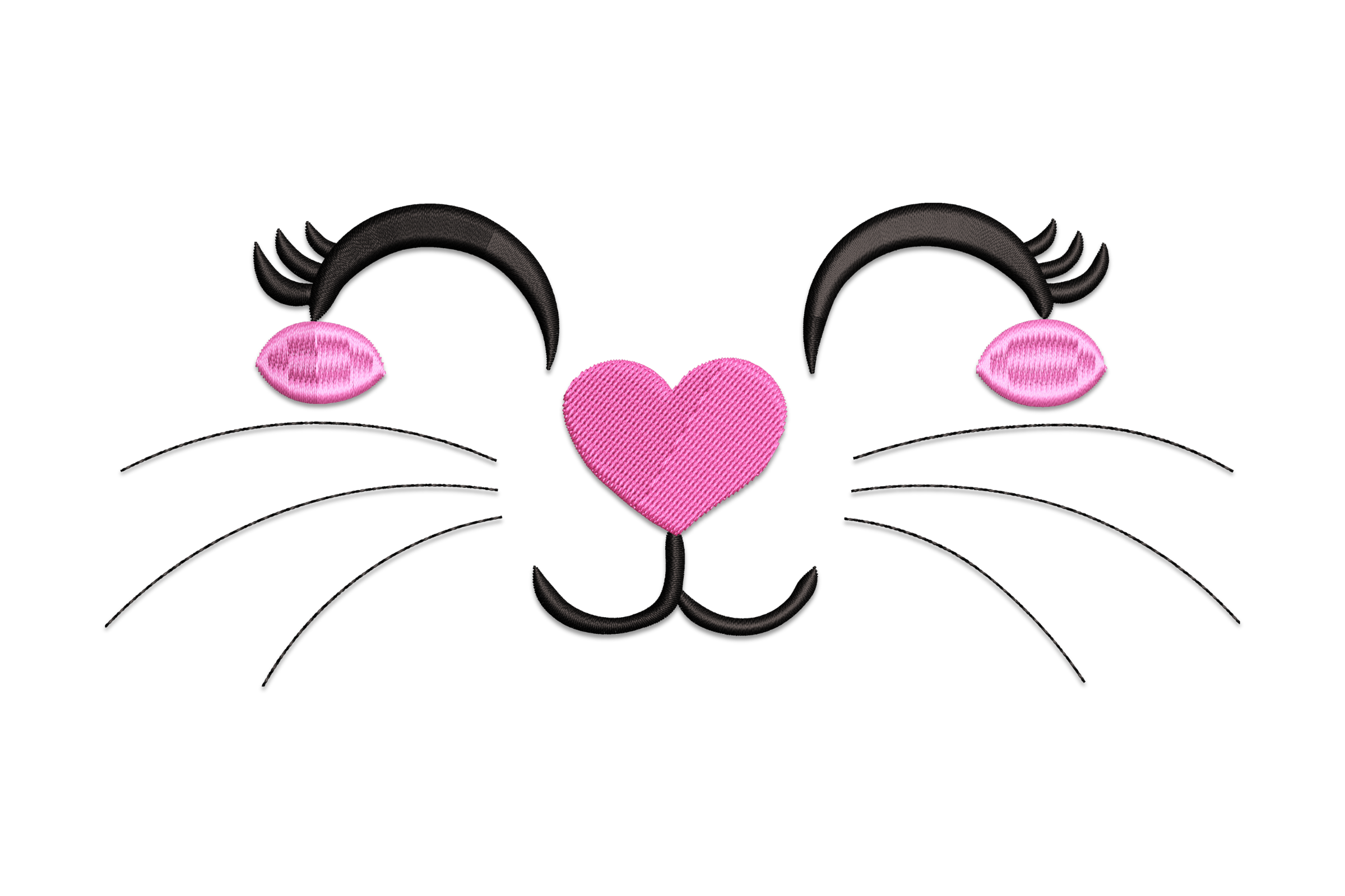 Cat Face Embroidery Design