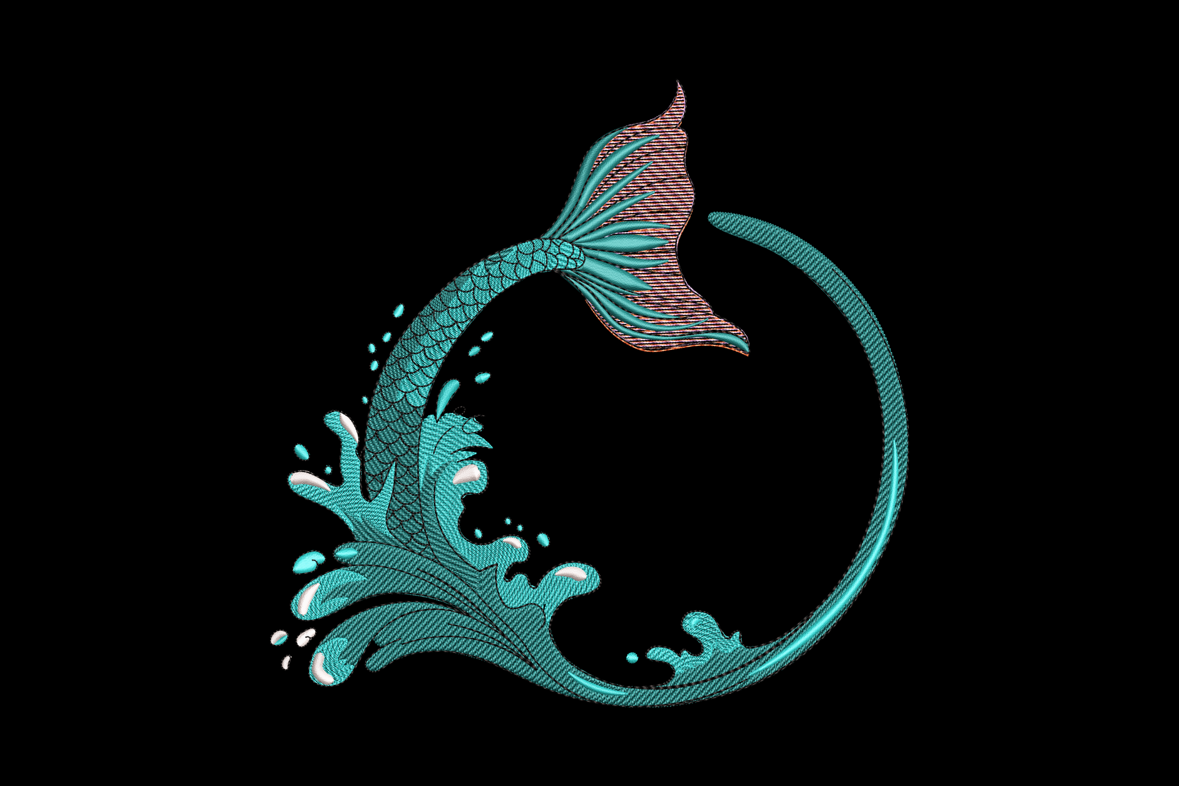 Premium Mermaid Tail Machine Embroidery Design