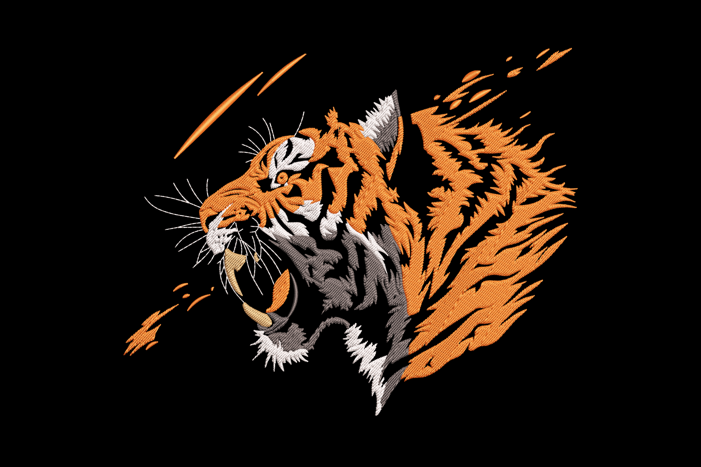 Free Roaring Tiger Embroidery Design - Embroidery Lover