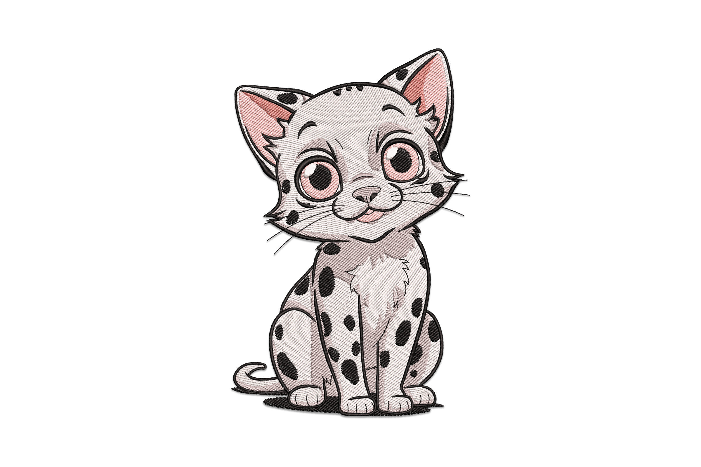 Spotted Cat Embroidery Design