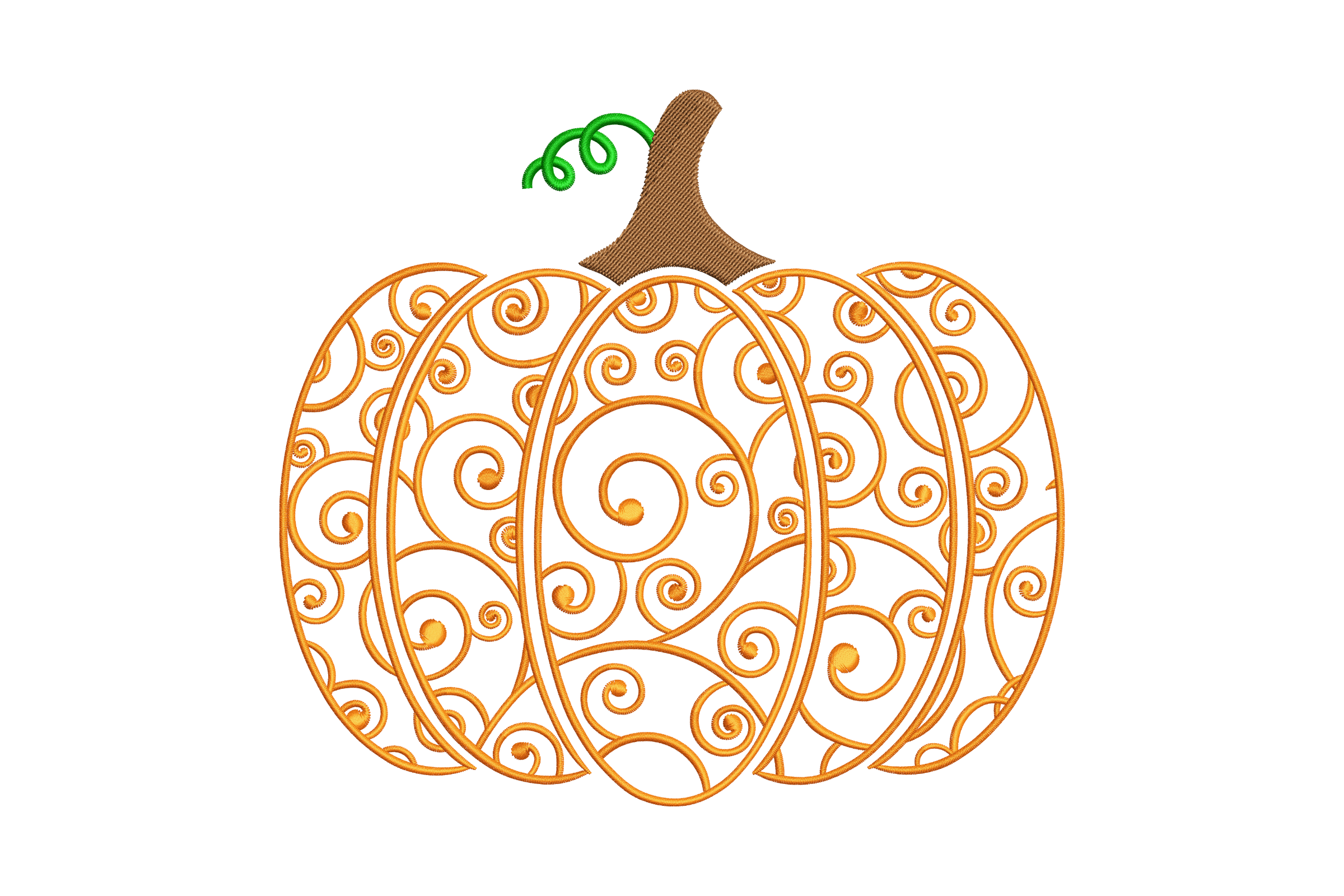 Swirly Pumpkin Machine Embroidery Design