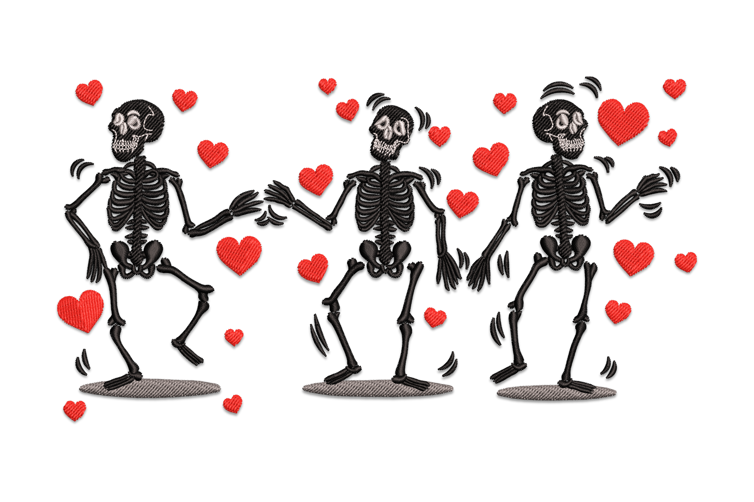 Premium Dancing Skeleton Embroidery