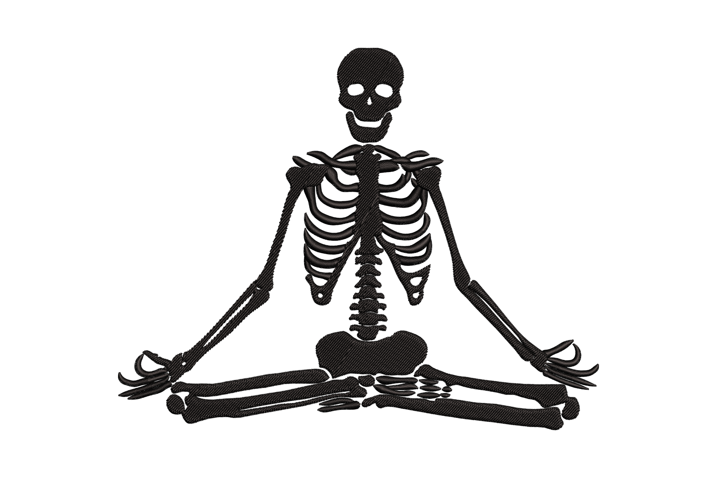 Yoga Skeleton Embroidery Design